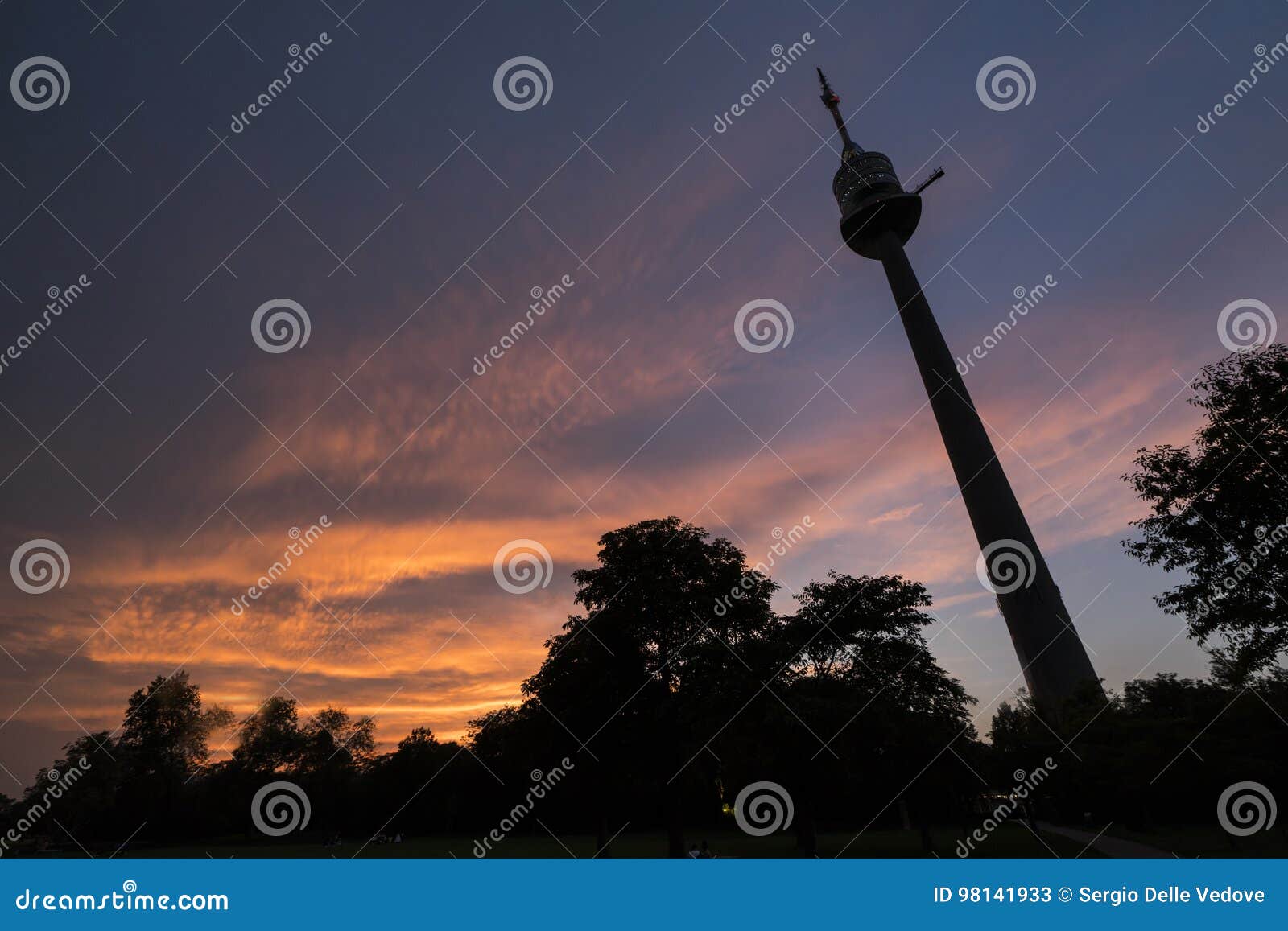 Donauturm tower in Vienna editorial stock photo. Image of city - 98141933