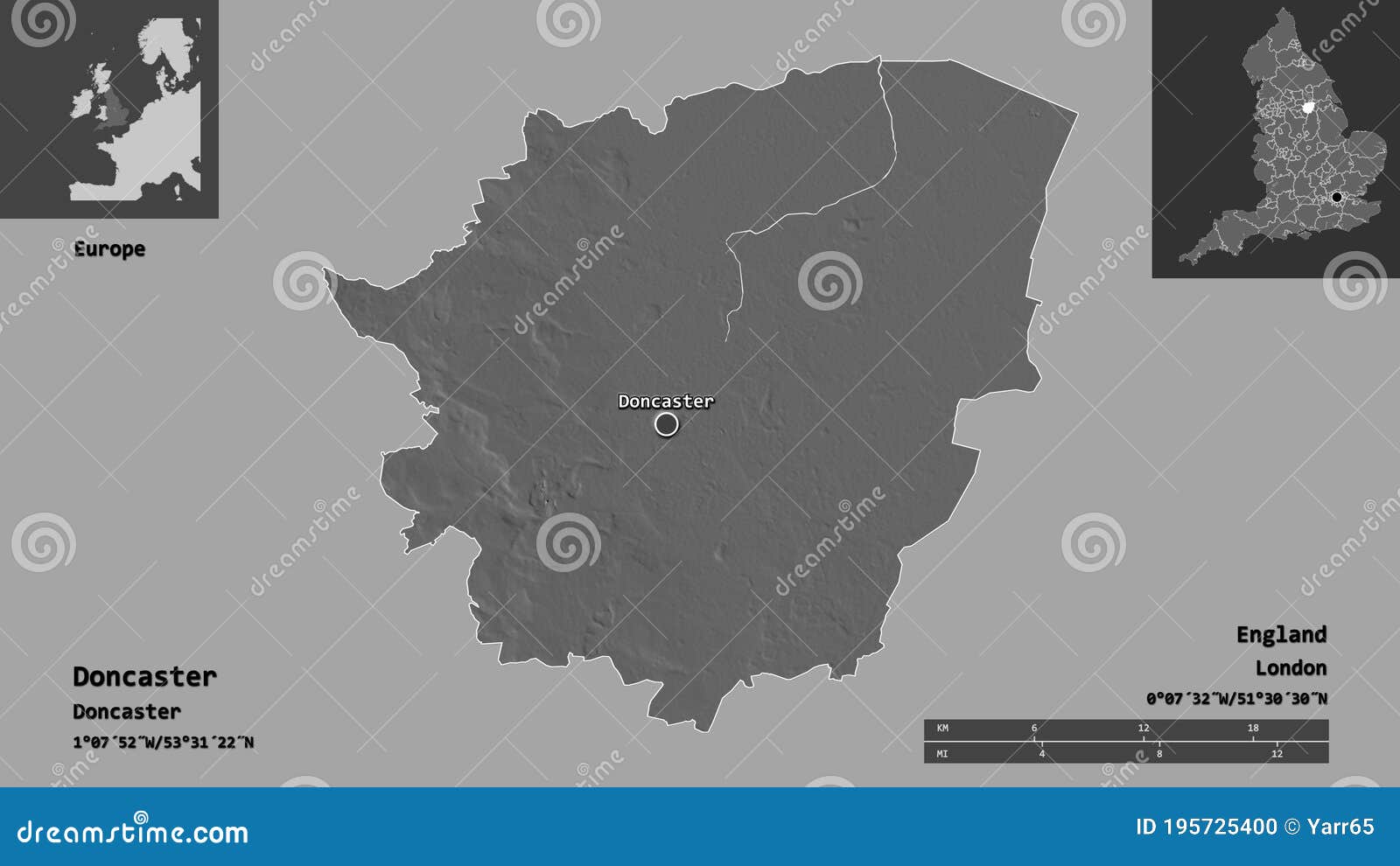 Doncaster, Administrative County of England,. Previews. Bilevel Stock ...