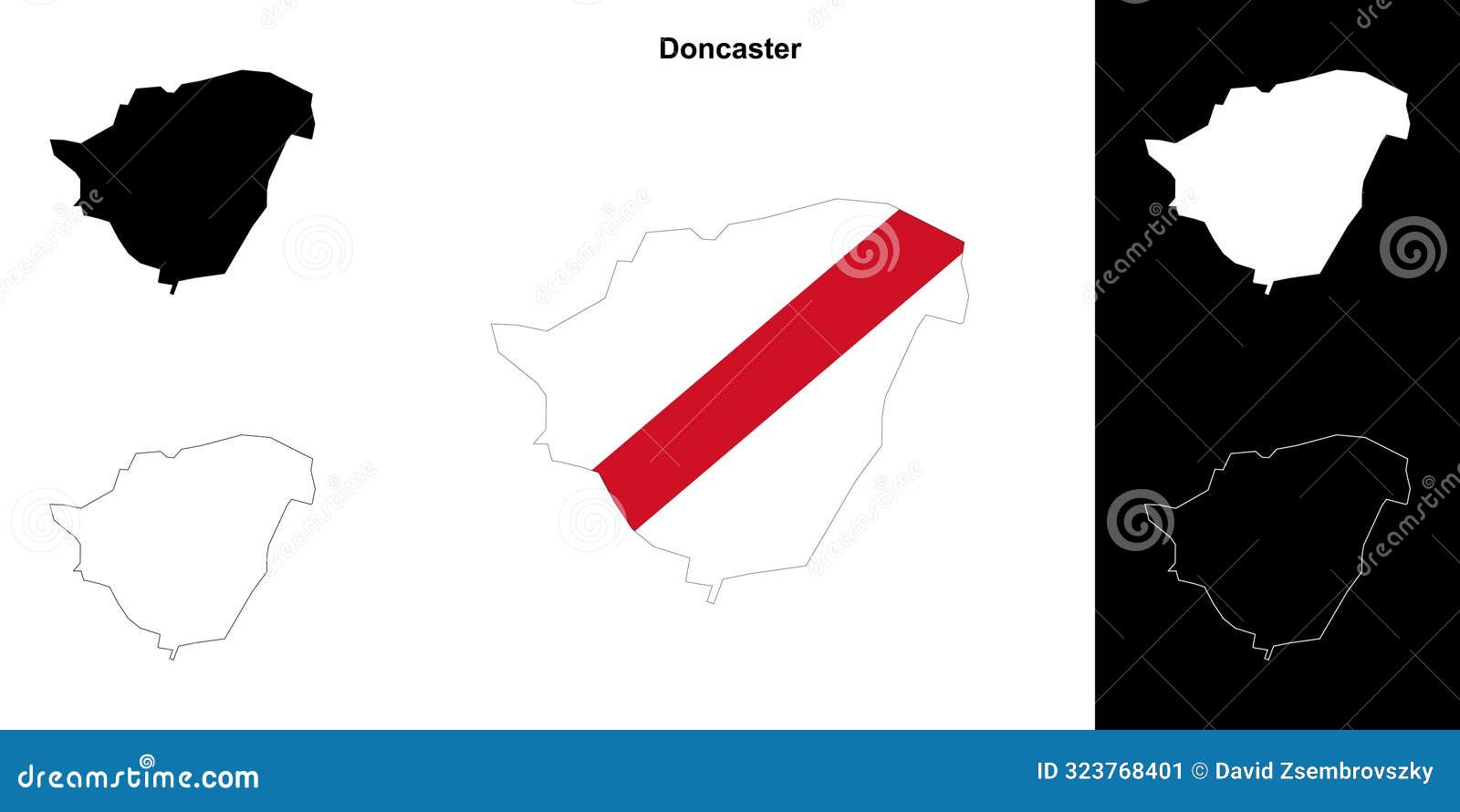 Doncaster outline map stock vector. Illustration of english - 323768401
