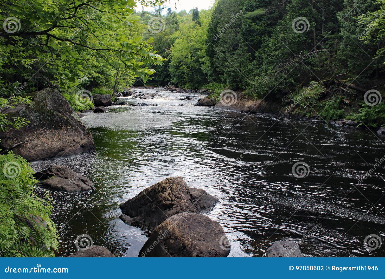 Doncaster river cascades stock photo. Image of quebec - 97850602