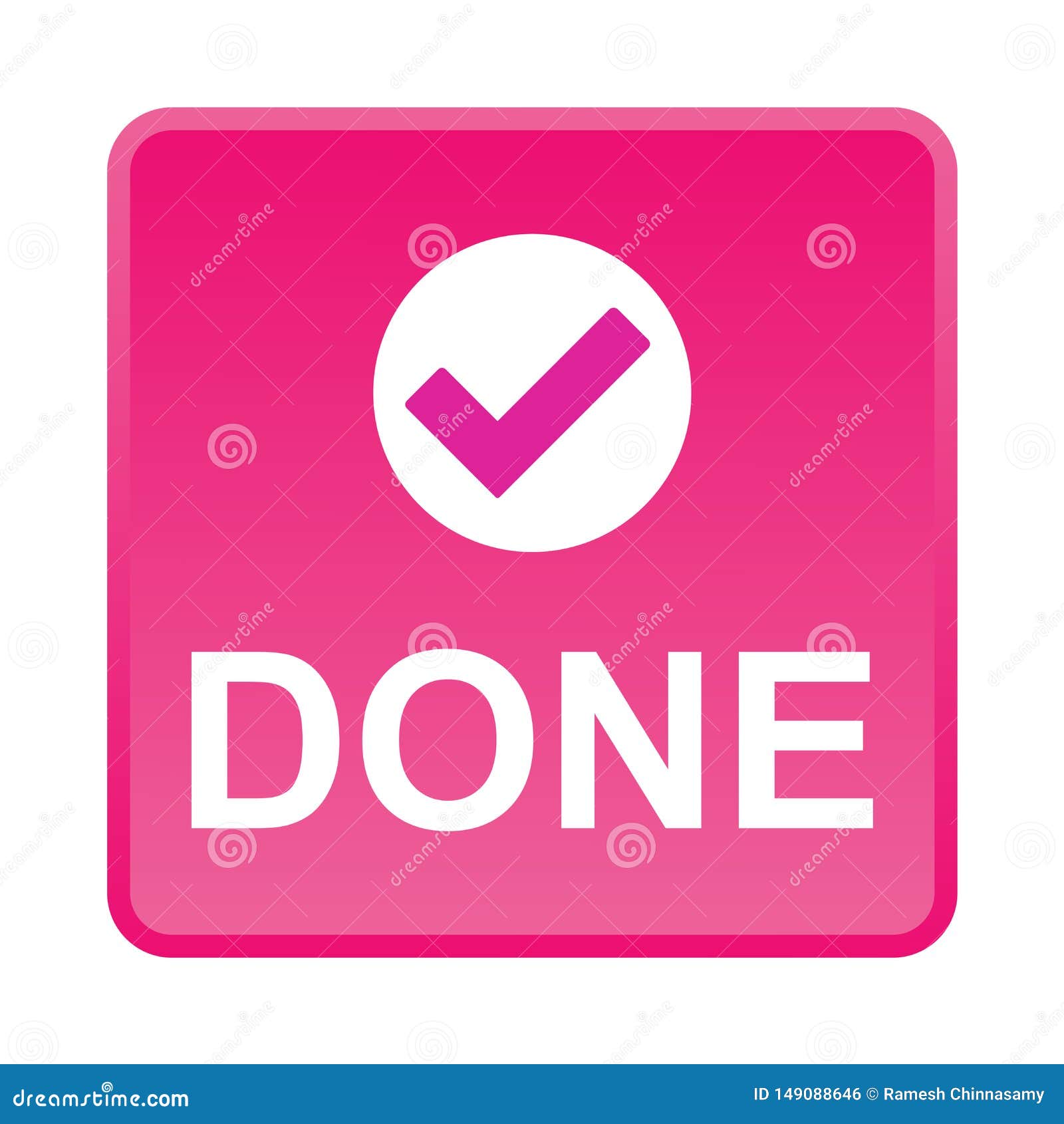 Done button stock vector. Illustration of goal, approved - 149088646