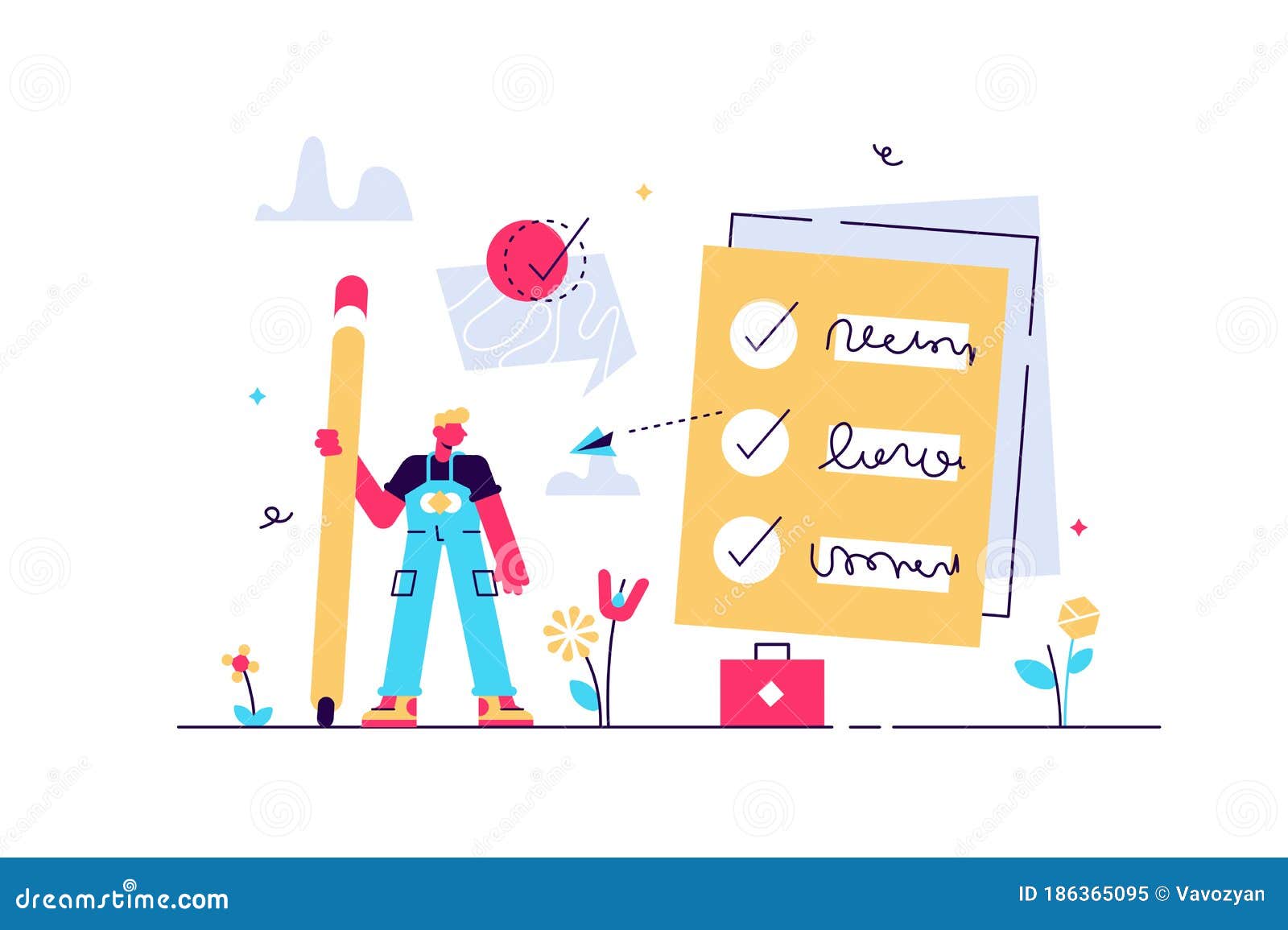 Task Done Vector Illustration. Flat Tiny Stock Vector - Illustration of ...