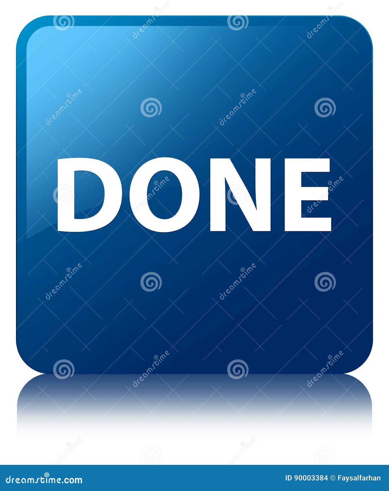 Done blue square button stock illustration. Illustration of complete ...