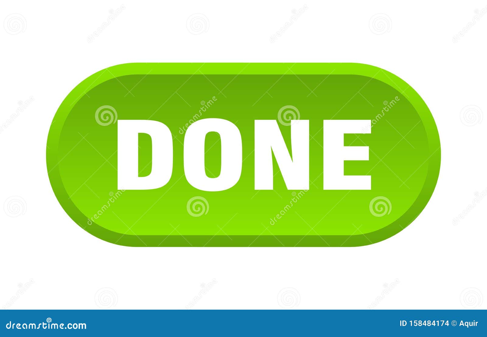 Done button stock vector. Illustration of peeler, vector - 158484174