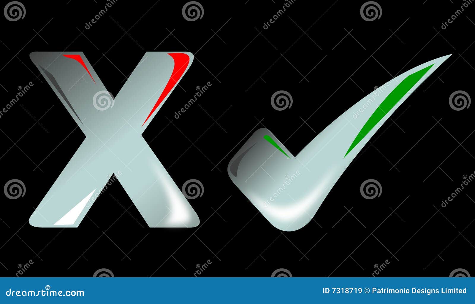 Done and cancel icon stock illustration. Illustration of icon - 7318719