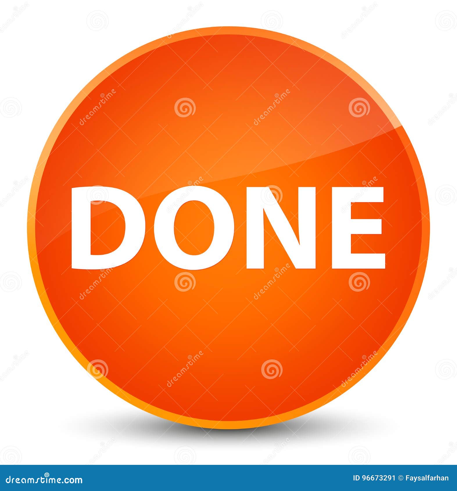 Done Elegant Orange Round Button Stock Illustration - Illustration of ...