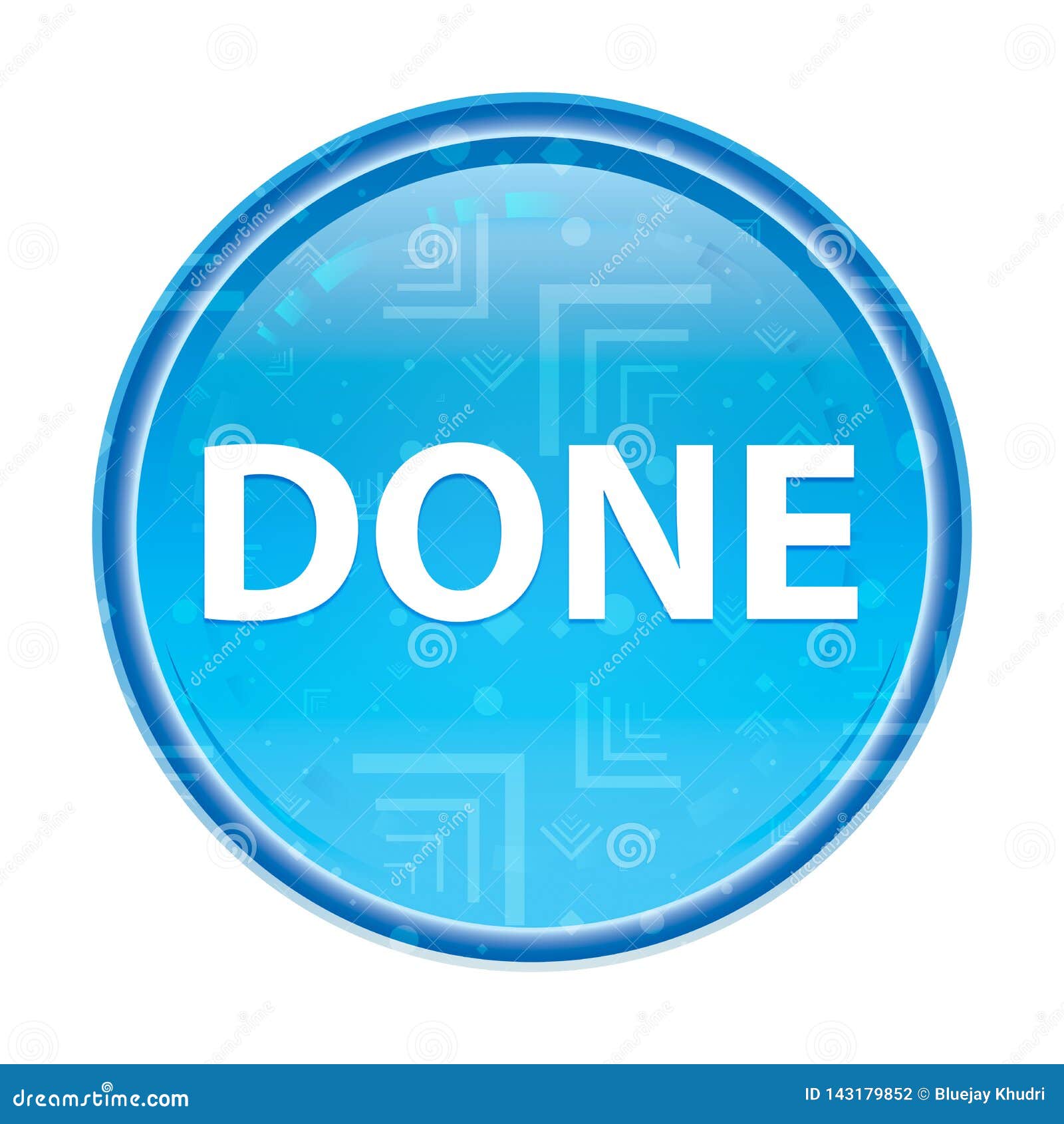 Done Floral Blue Round Button Stock Illustration - Illustration of ...