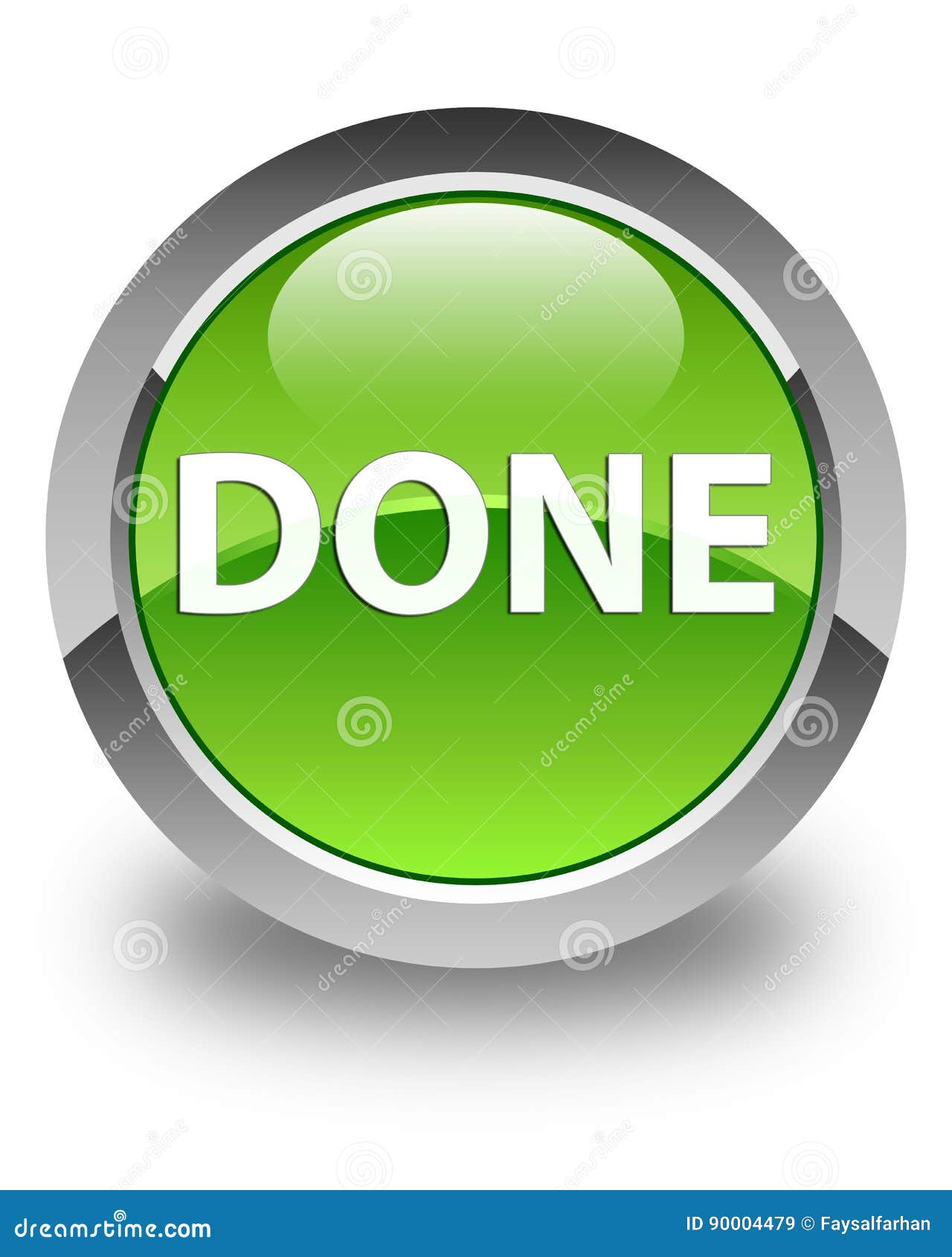 Done Glossy Green Round Button Stock Illustration - Illustration of ...