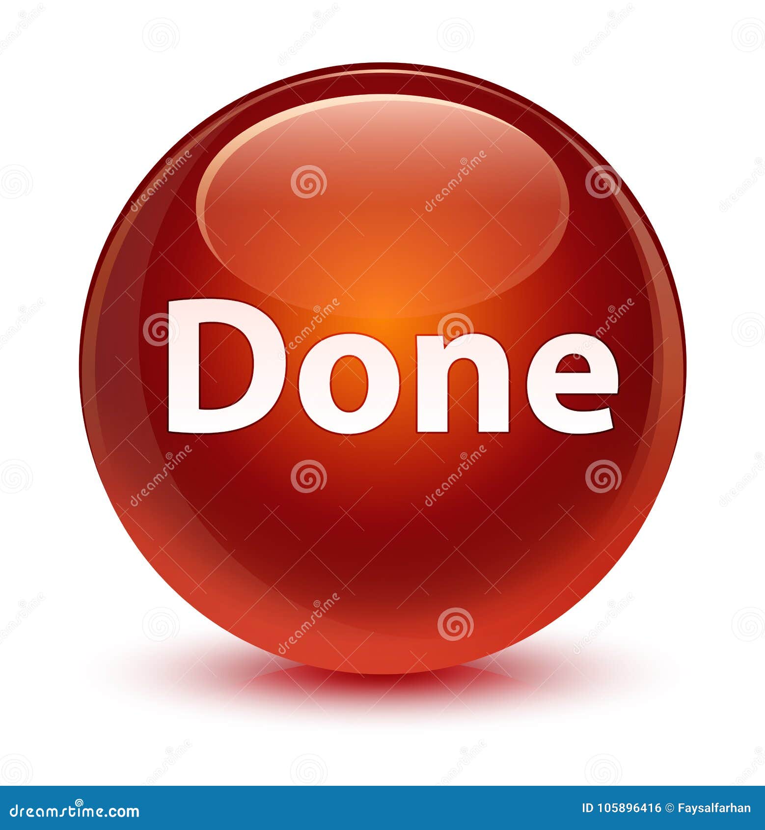 Done Glassy Brown Round Button Stock Illustration - Illustration of ...