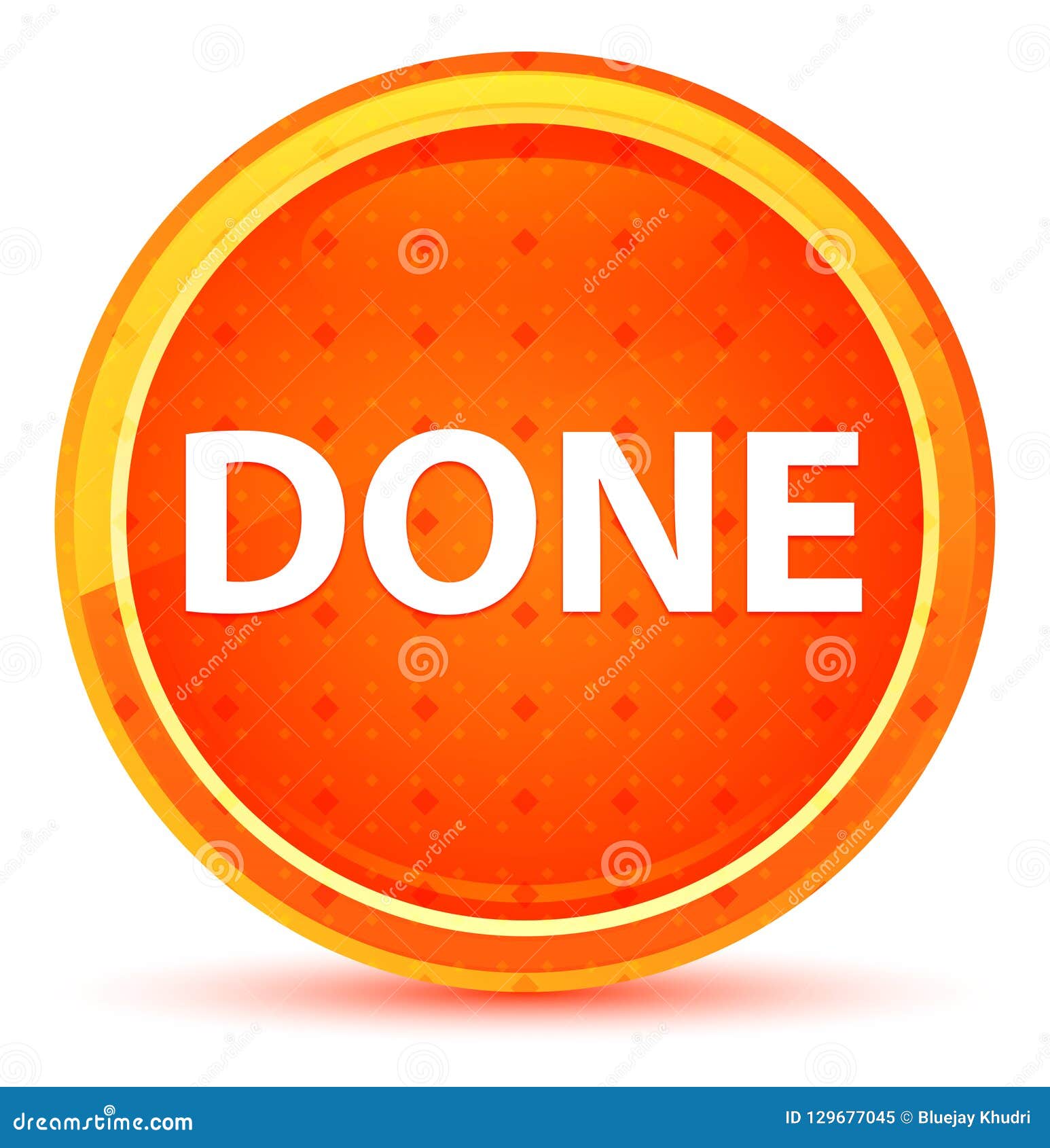 Done Natural Orange Round Button Stock Illustration - Illustration of ...