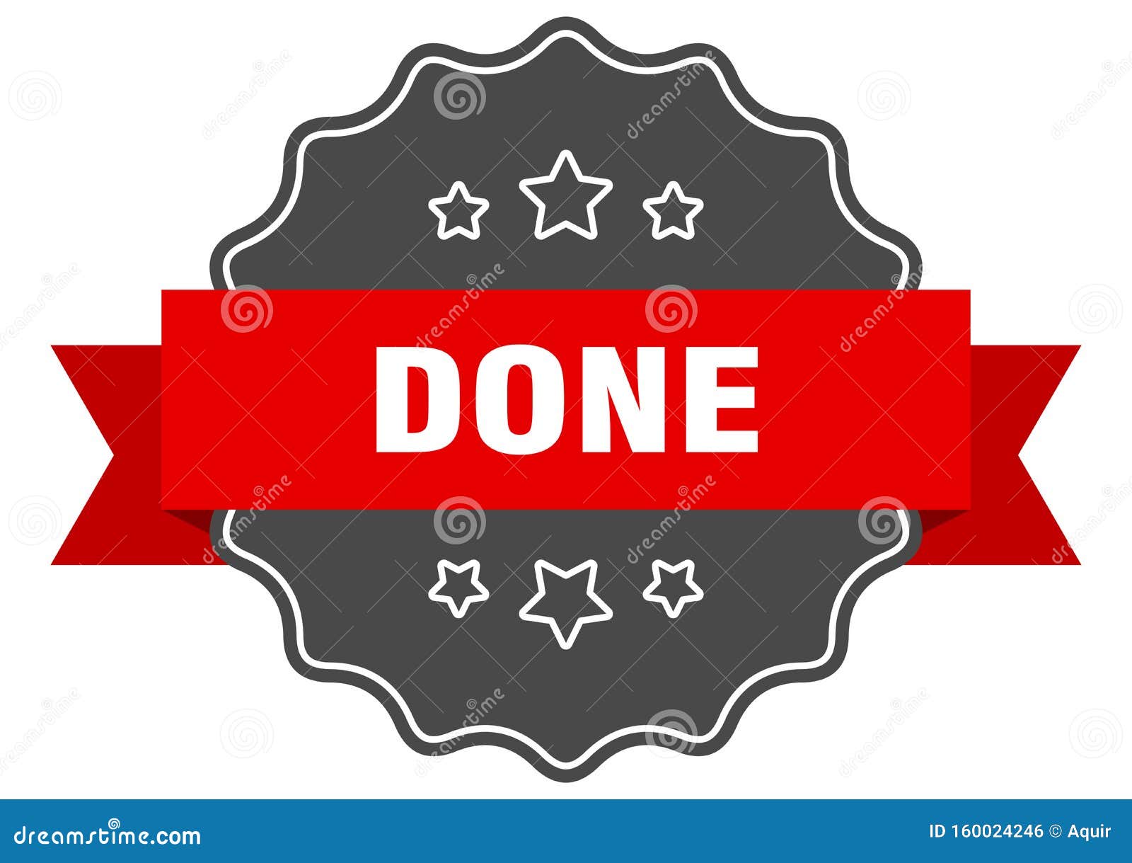 Done label stock vector. Illustration of white, badge - 160024246