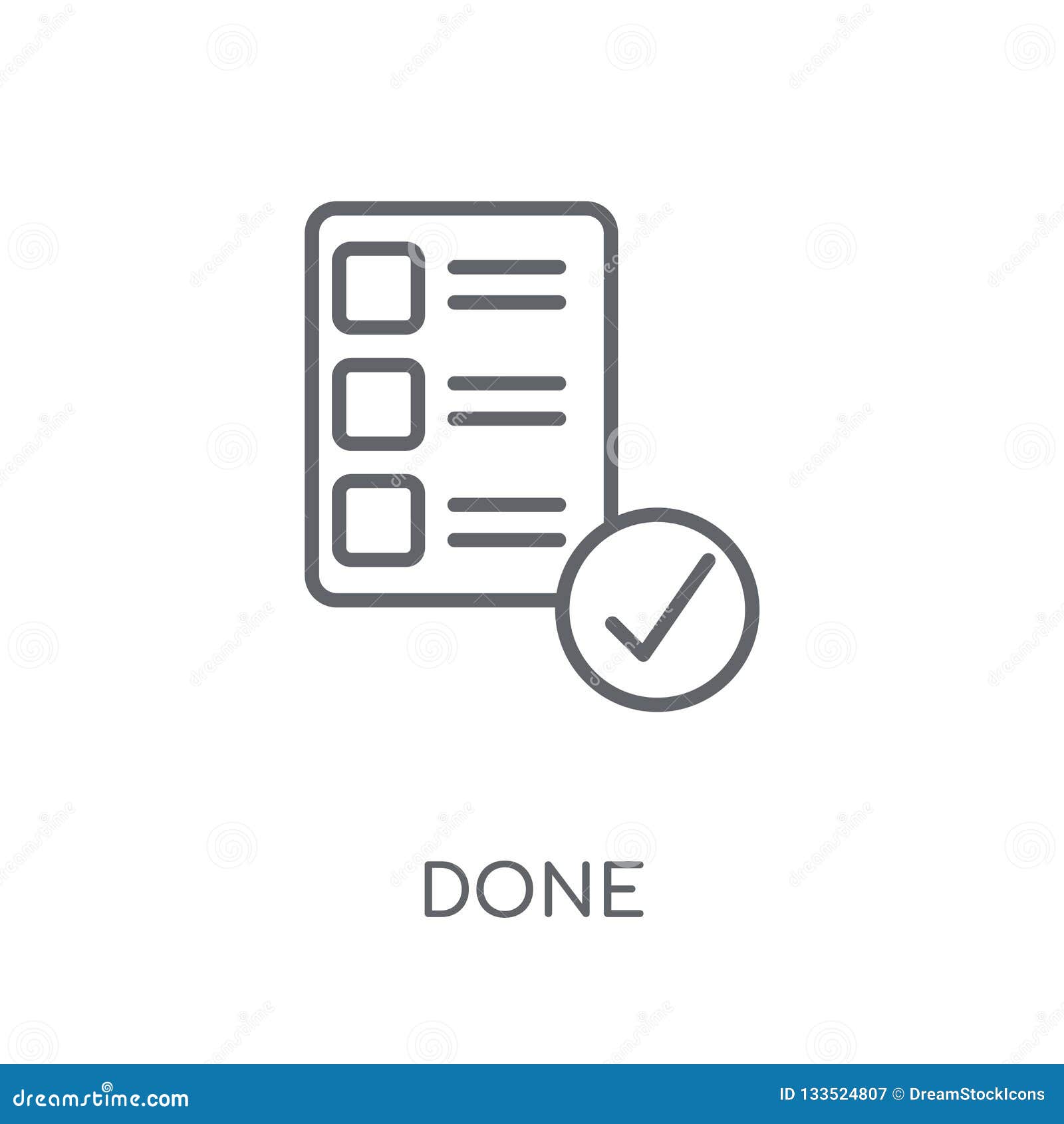 Done Linear Icon. Modern Outline Done Logo Concept on White Back Stock ...