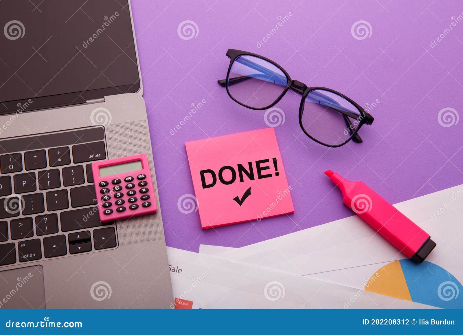Done! - Message on Pink Sticky Note. Business Finance, Education ...