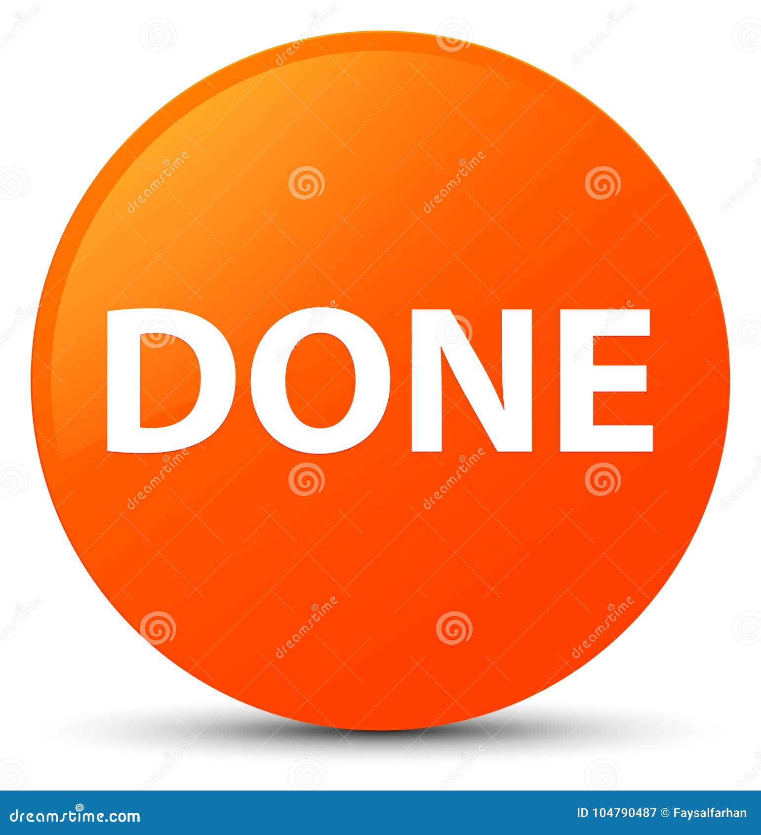 Done orange round button stock illustration. Illustration of button ...