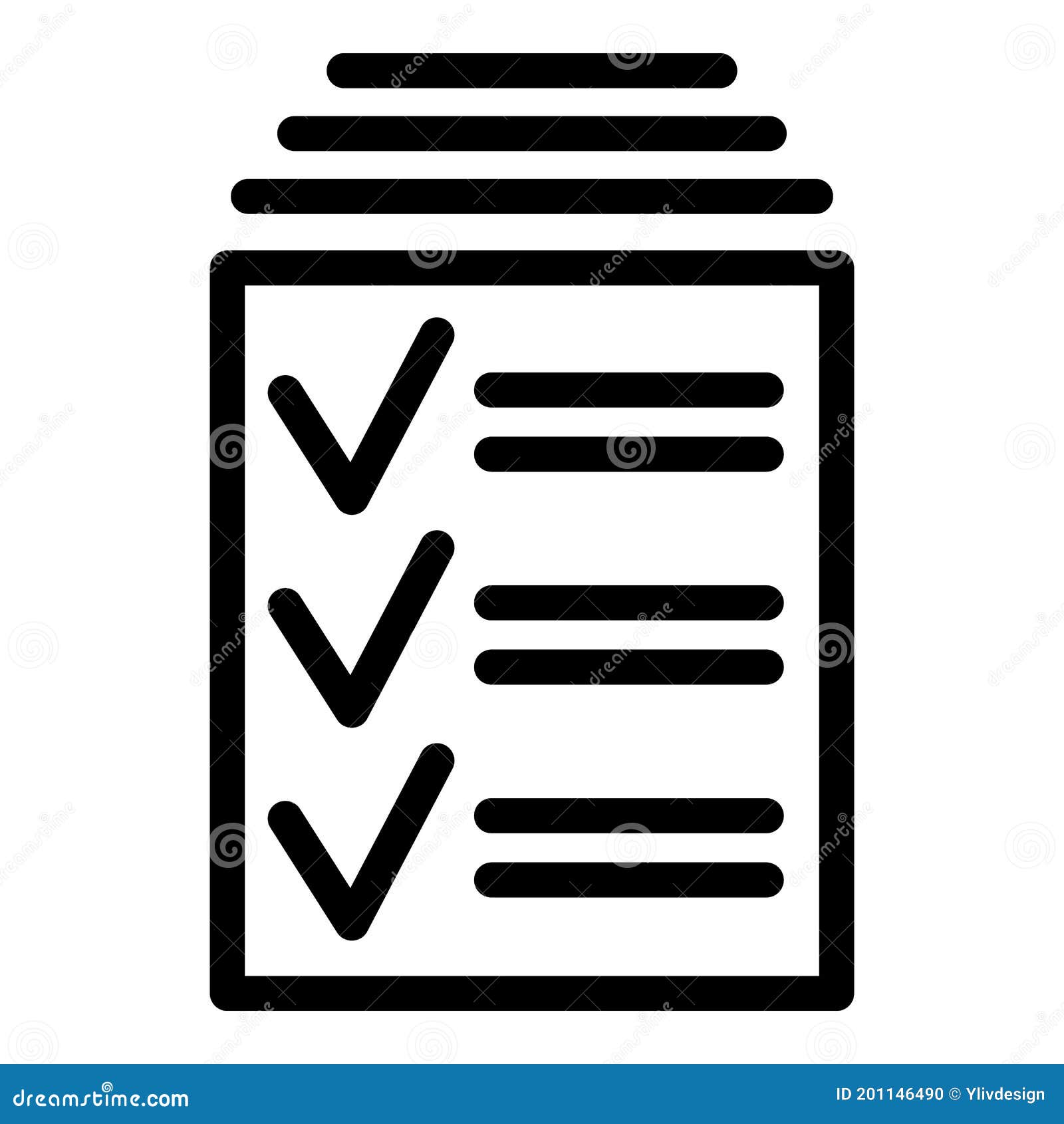 Done Papers Icon, Outline Style Stock Vector - Illustration of accept ...