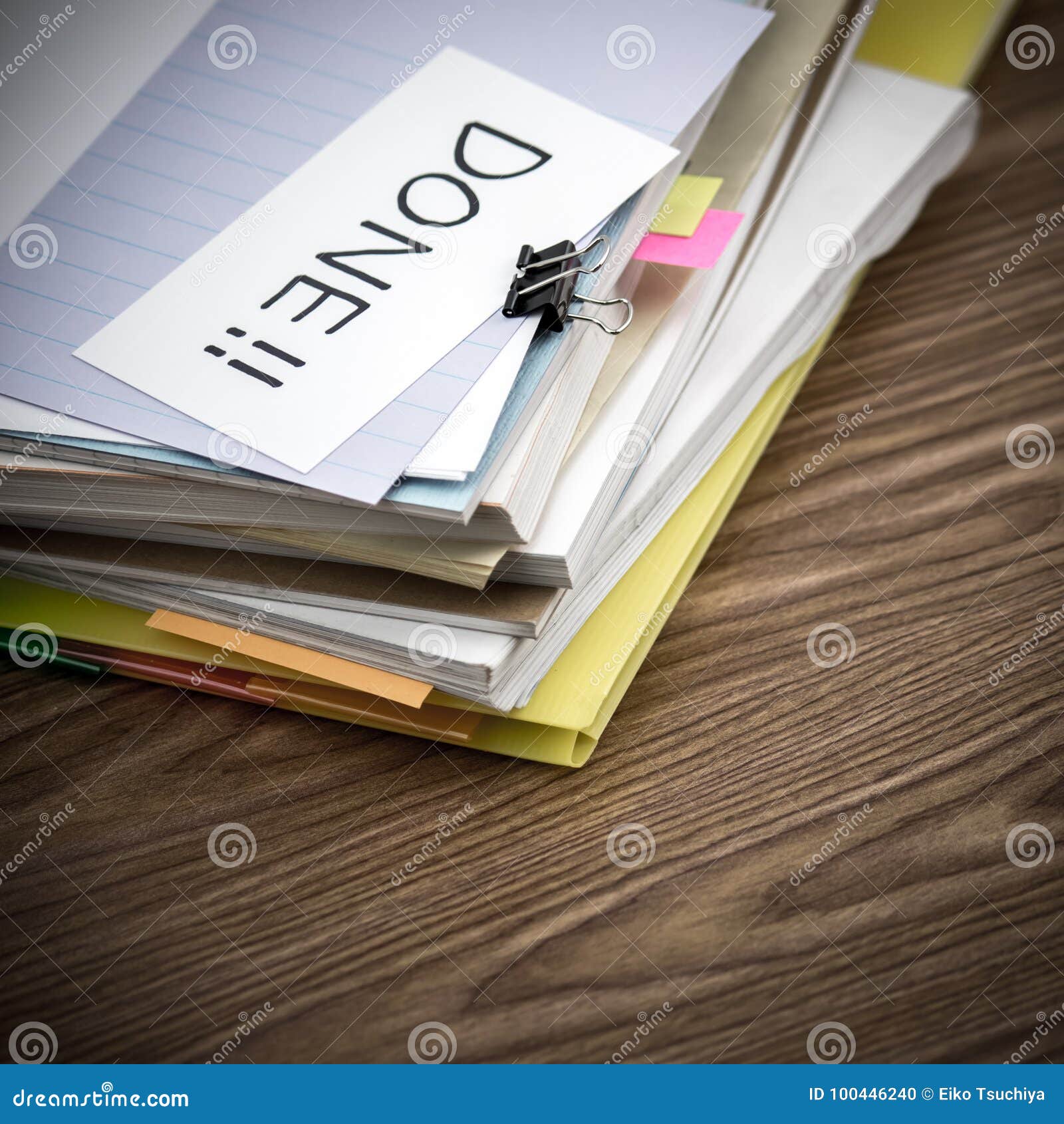 Done; the Pile of Business Documents on the Desk Stock Photo - Image of ...