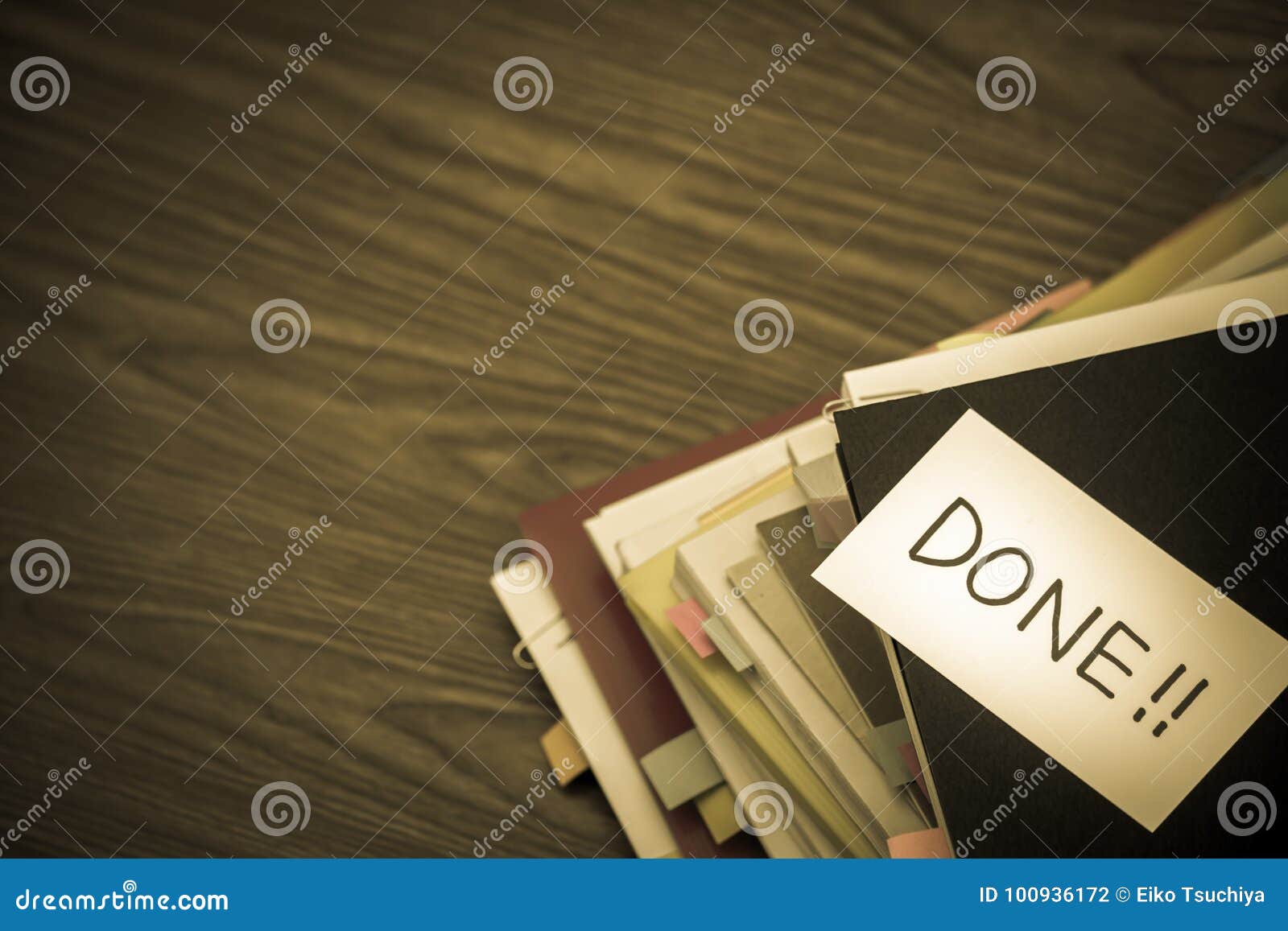 Done; the Pile of Business Documents on the Desk Stock Photo - Image of ...