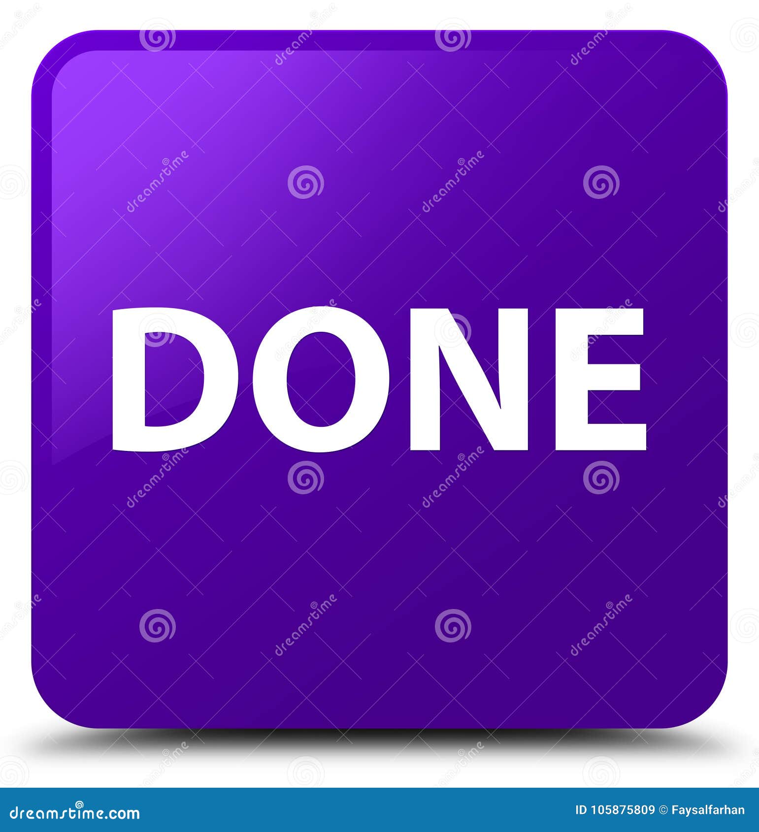 Done purple square button stock illustration. Illustration of word ...