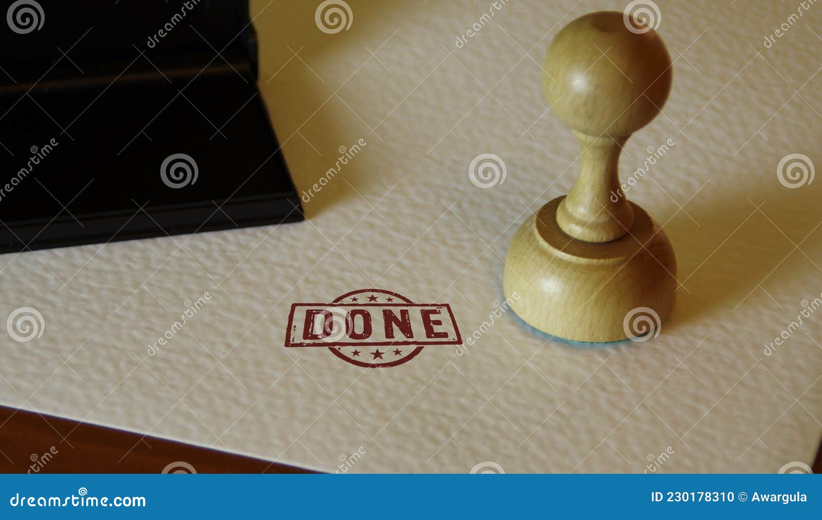 Done stamp and stamping stock photo. Image of symbol - 230178310