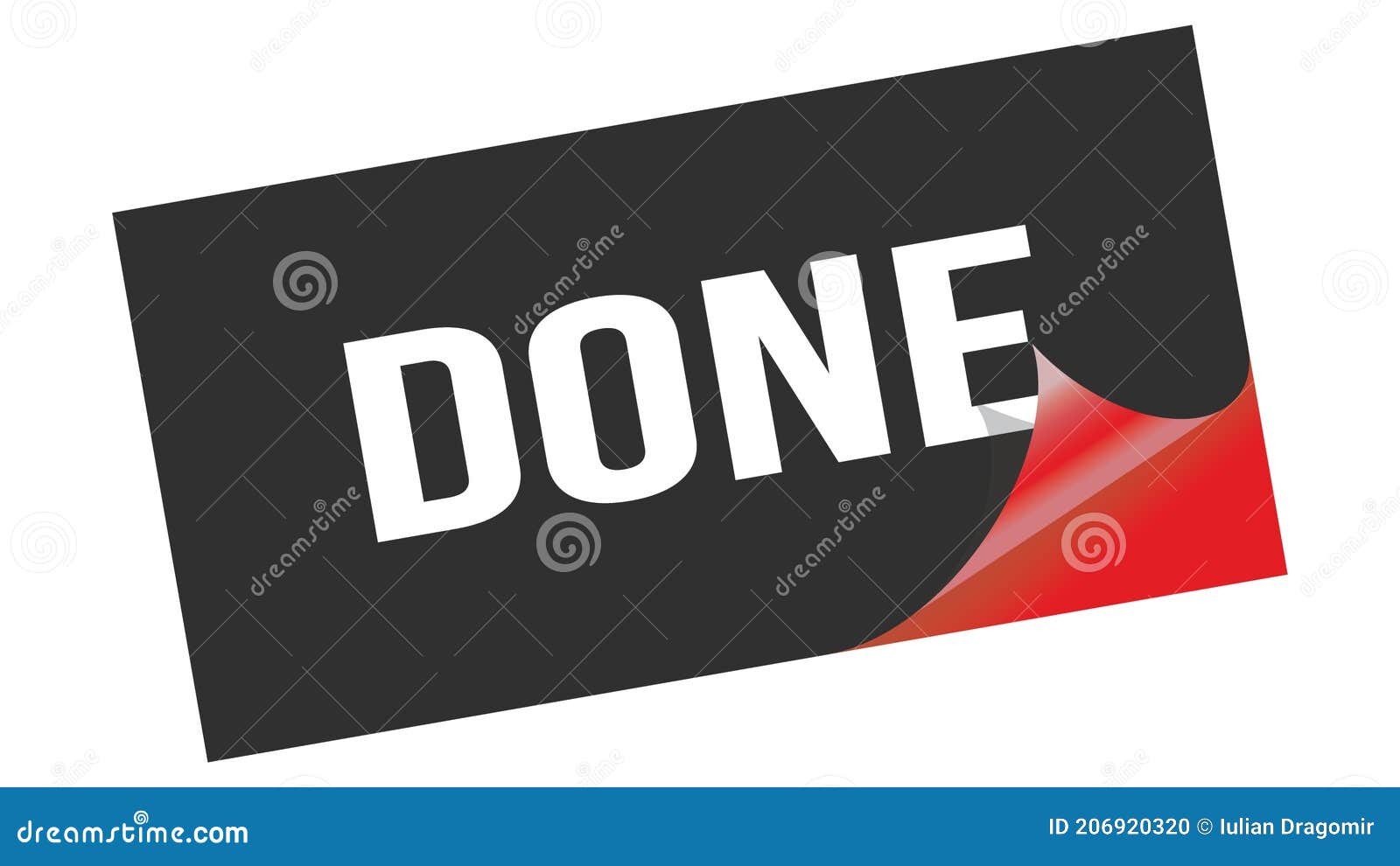 DONE Text on Black Red Sticker Stamp Stock Illustration - Illustration ...