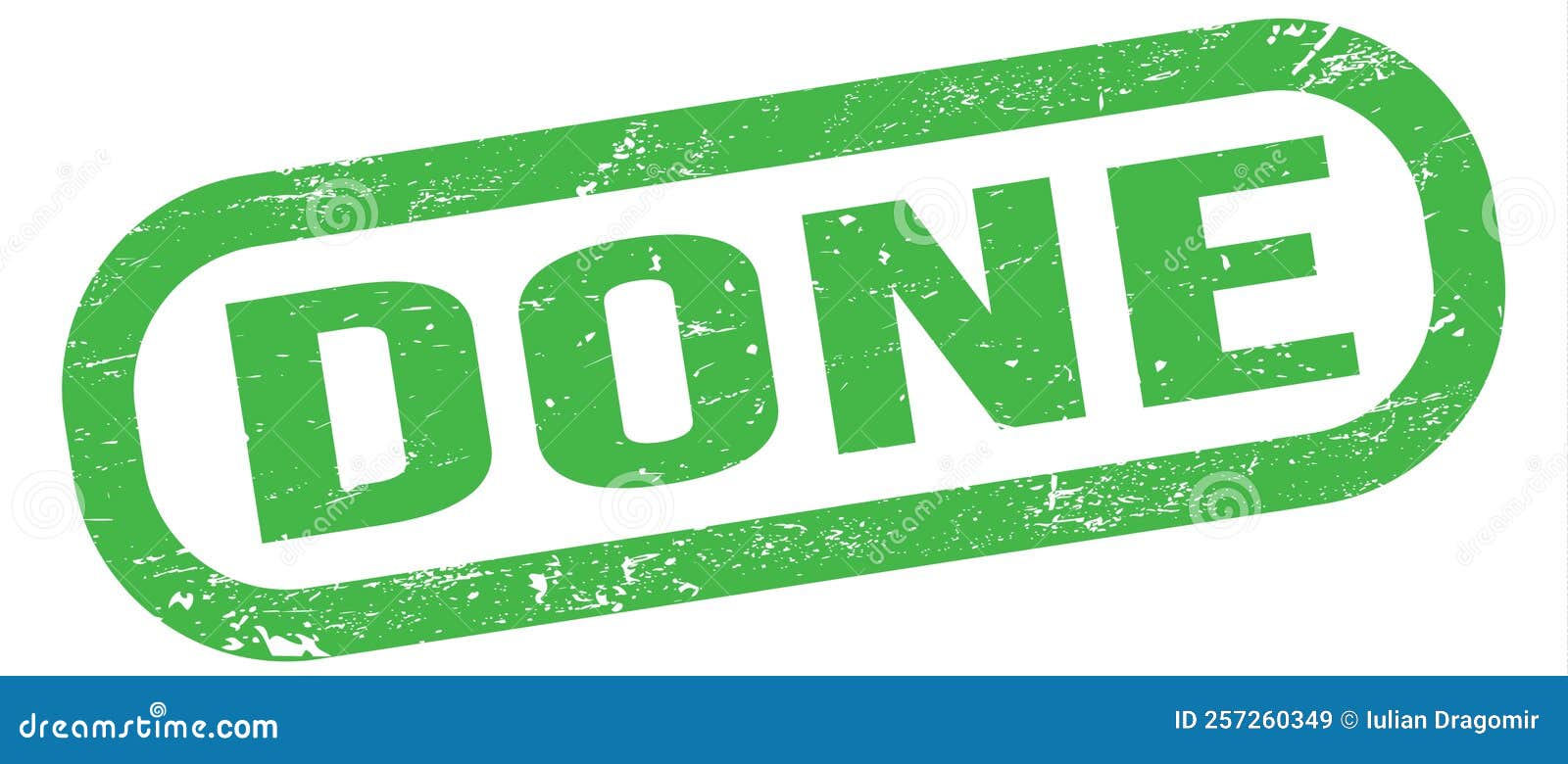 DONE, Text on Green Rectangle Stamp Sign Stock Illustration ...