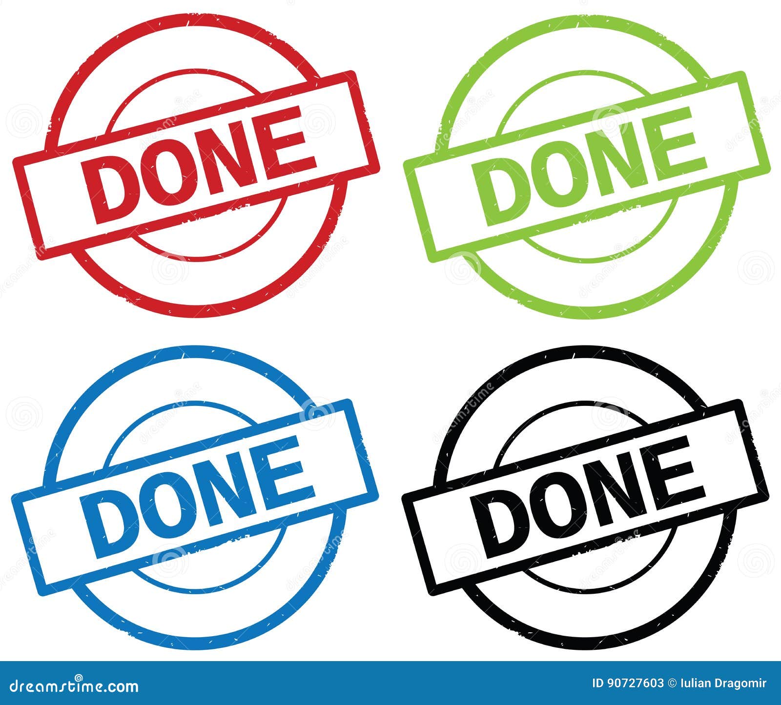 DONE Text, on Round Simple Stamp Sign. Stock Illustration ...