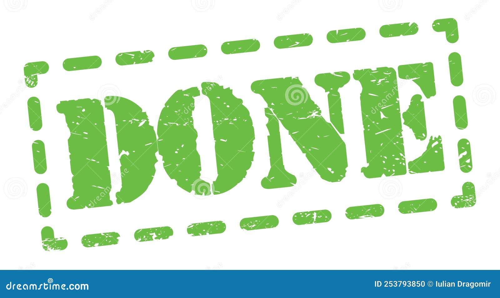 DONE Text Written on Green Stamp Sign Stock Illustration - Illustration ...