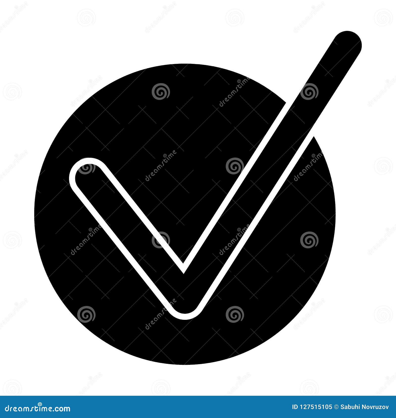 Done Tick Solid Icon. Correct Vector Illustration Isolated on White ...