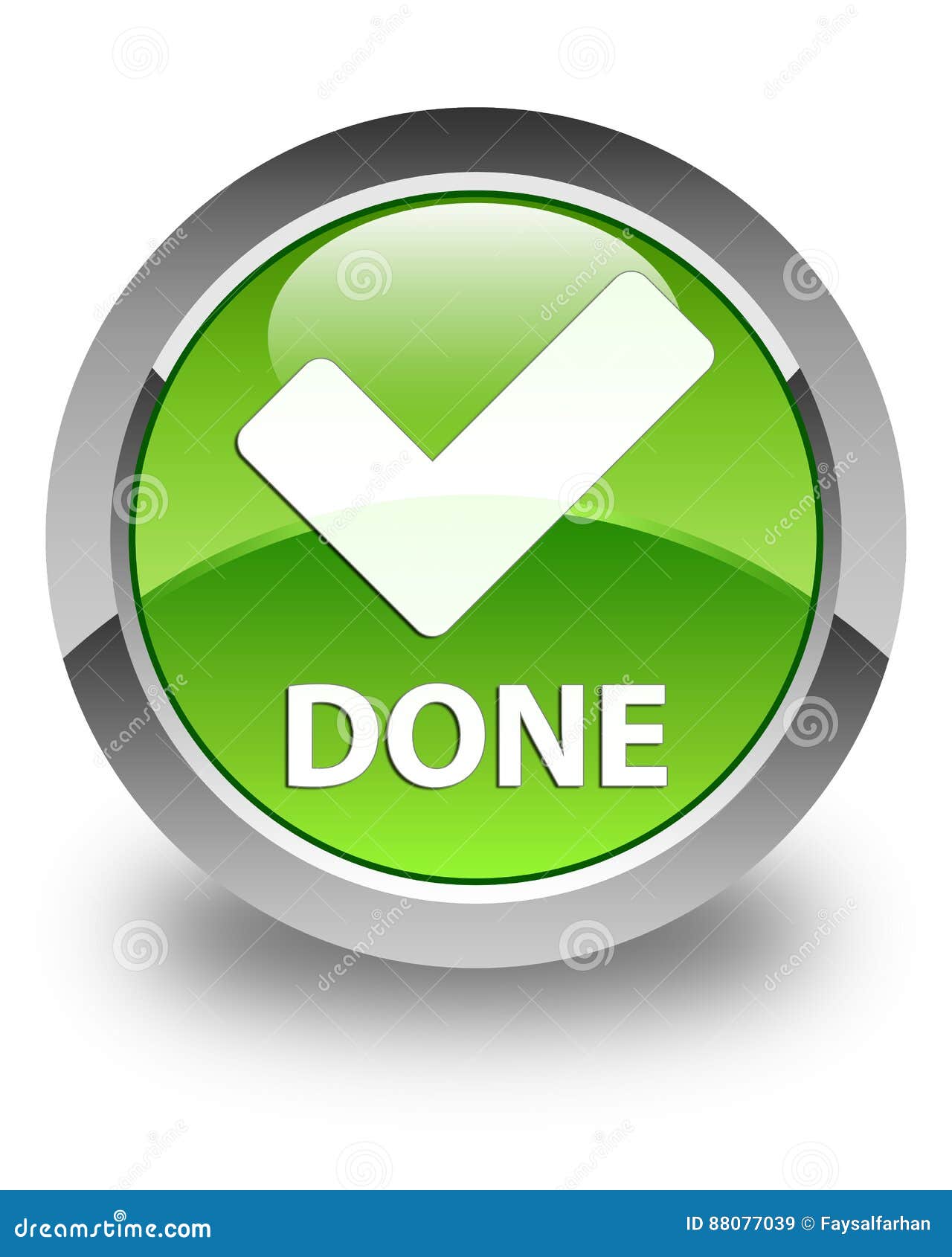 Done (validate Icon) Glossy Green Round Button Stock Illustration ...