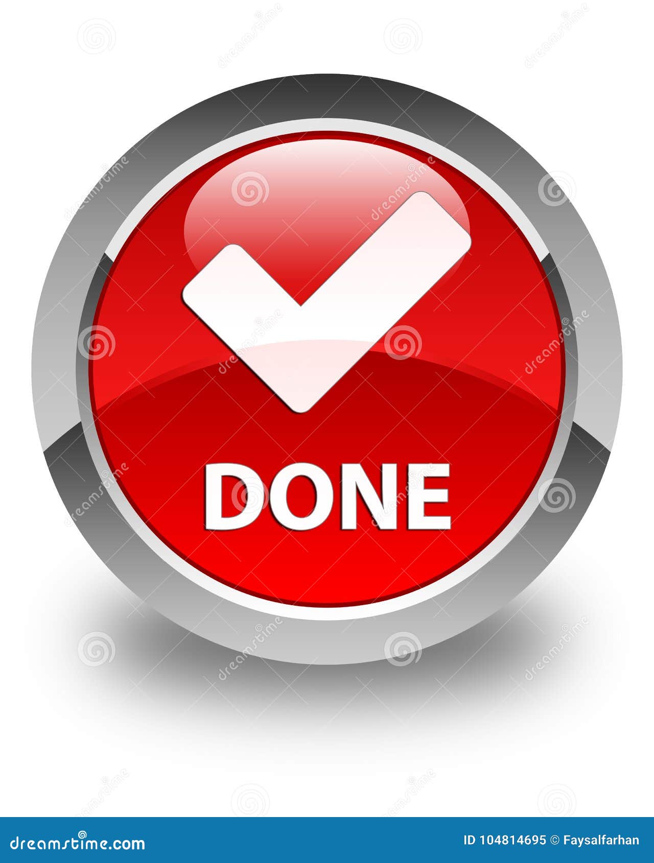Done (validate Icon) Glossy Red Round Button Stock Illustration ...