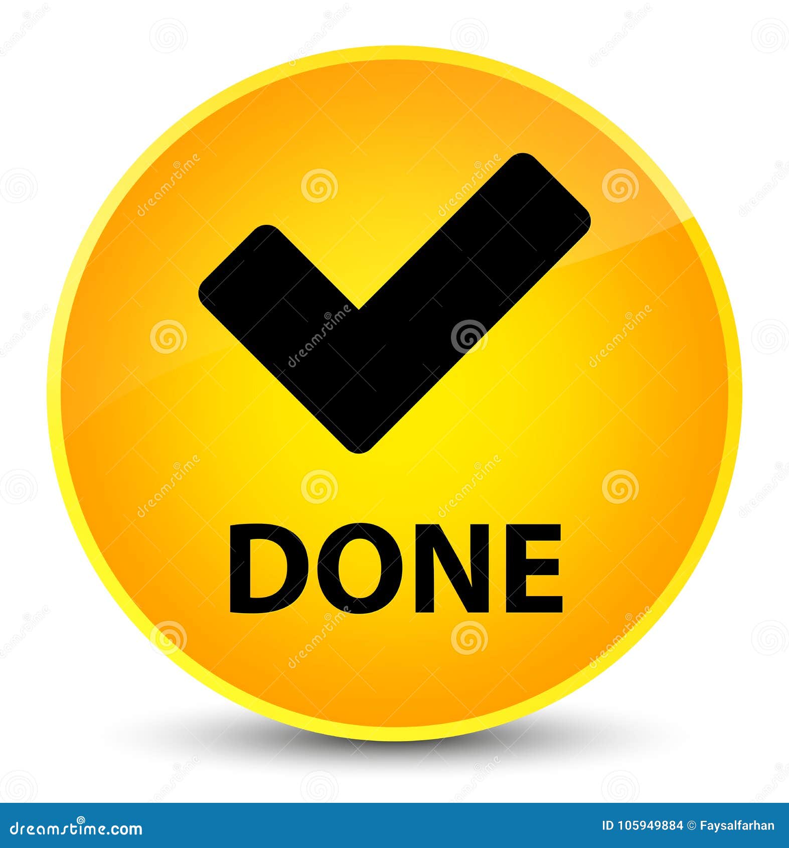 Done (validate Icon) Elegant Yellow Round Button Royalty-Free ...
