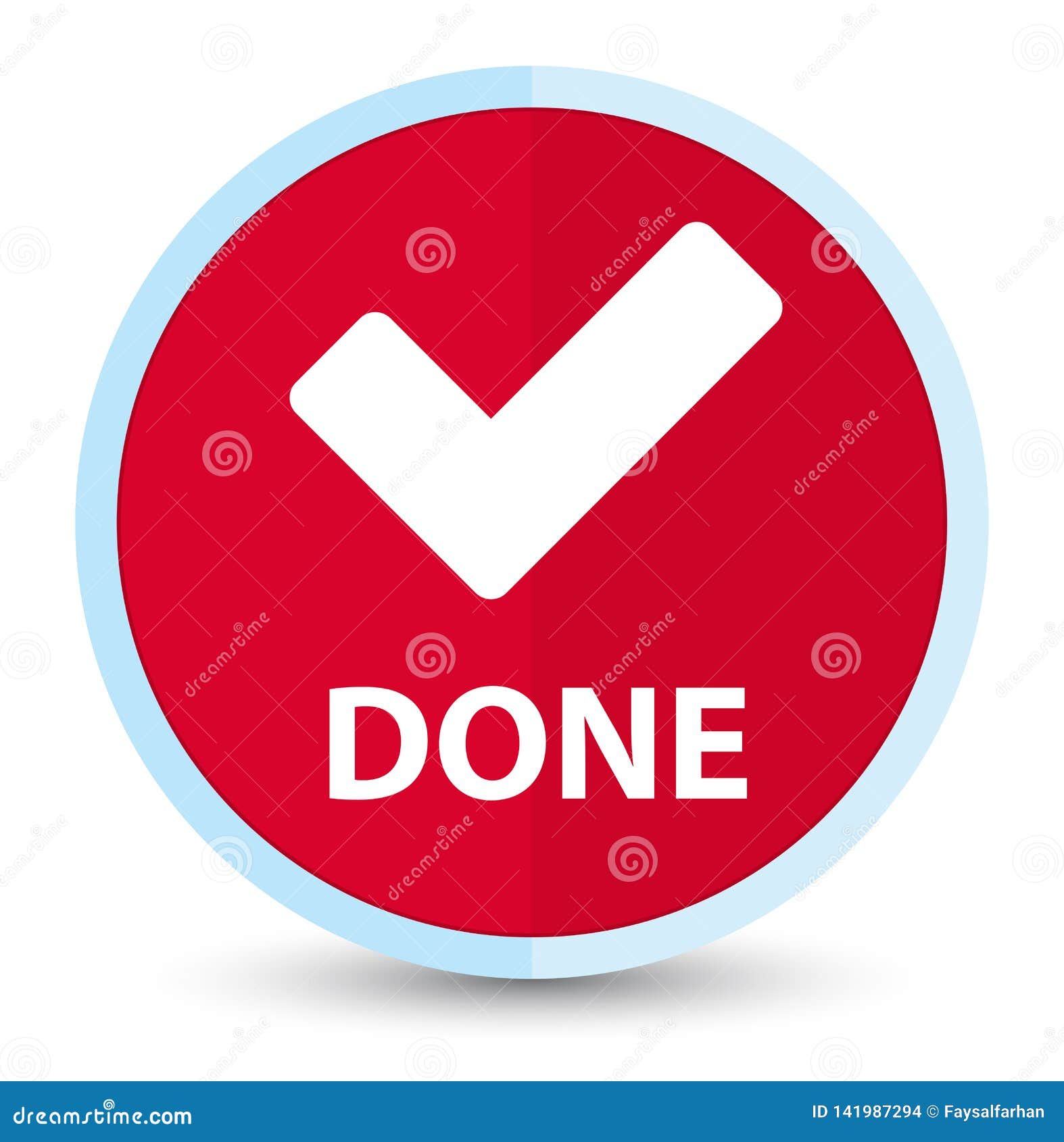 Done (validate Icon) Flat Prime Red Round Button Stock Vector ...