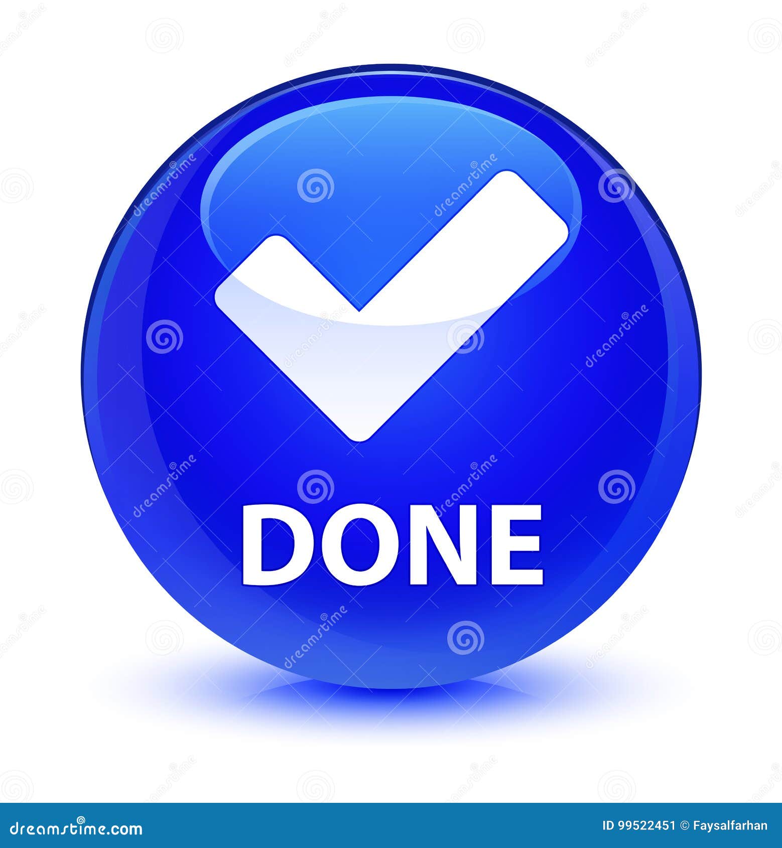 Done (validate Icon) Glassy Blue Round Button Stock Illustration ...