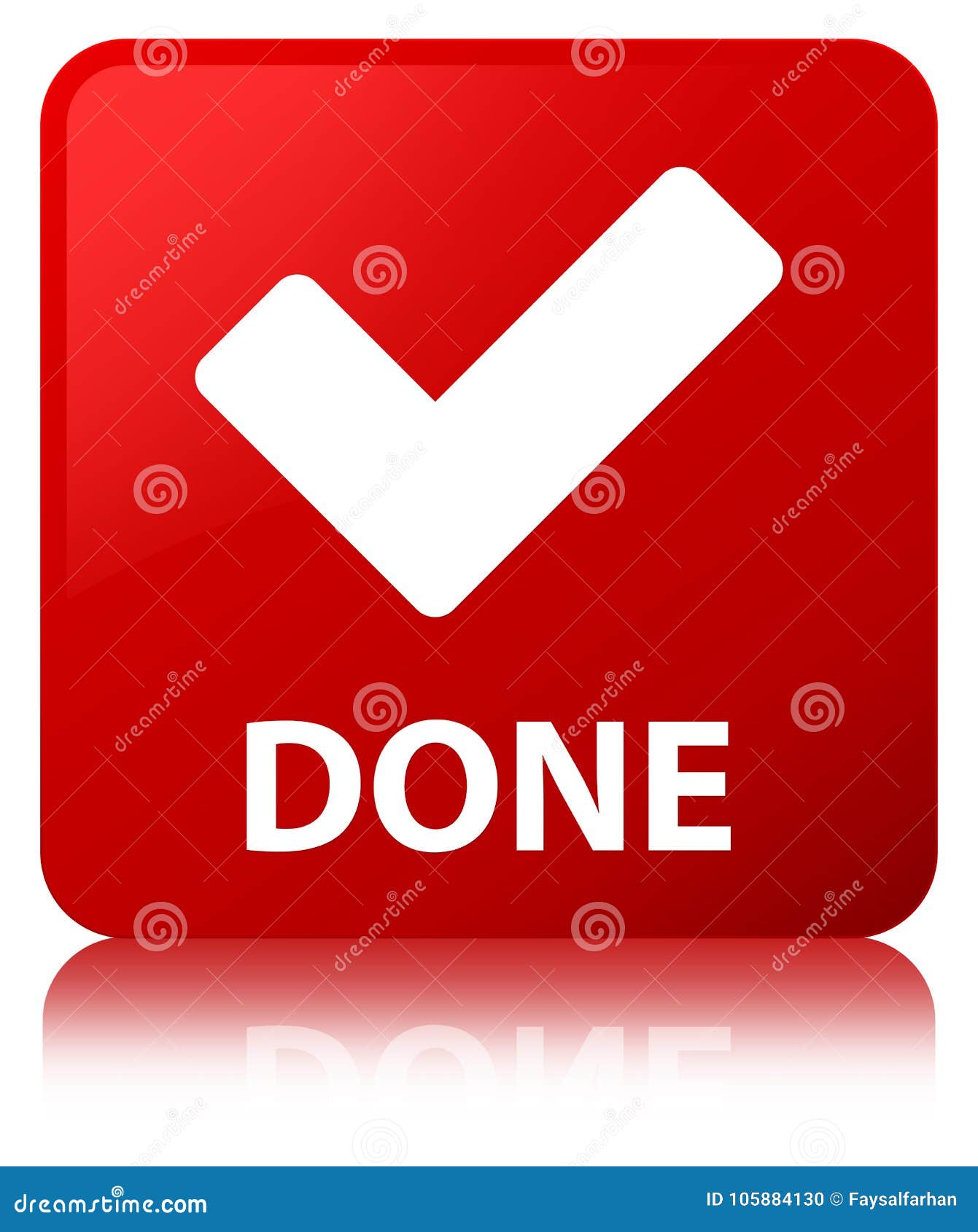 Done (validate Icon) Red Square Button Stock Illustration ...