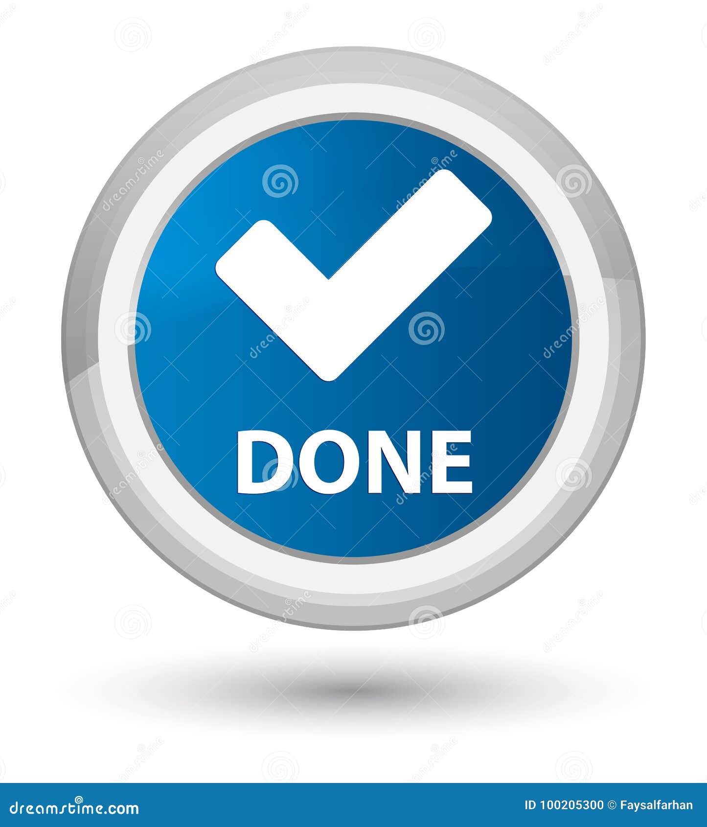 Done (validate Icon) Prime Blue Round Button Stock Illustration ...