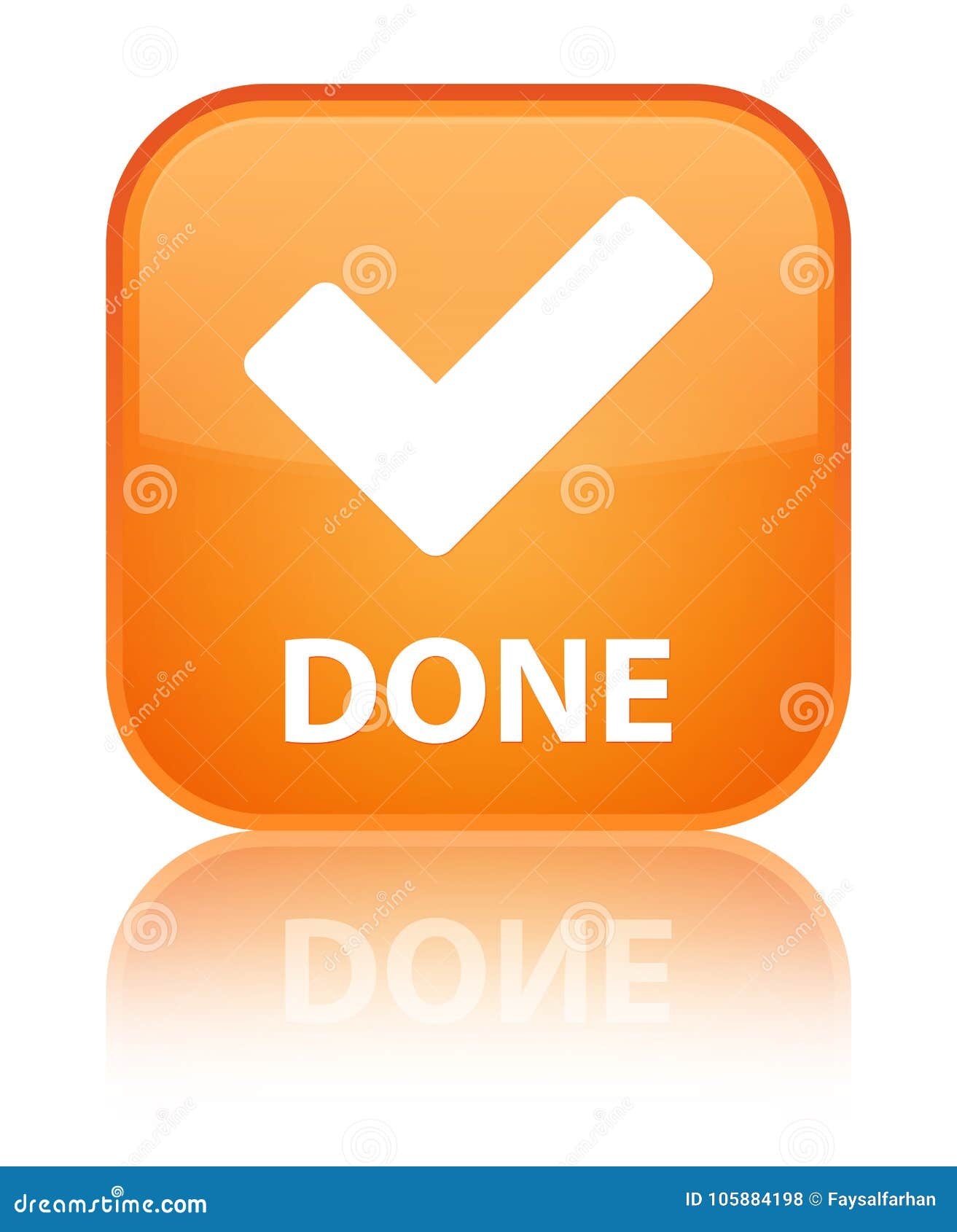 Done (validate Icon) Special Orange Square Button Stock Illustration ...