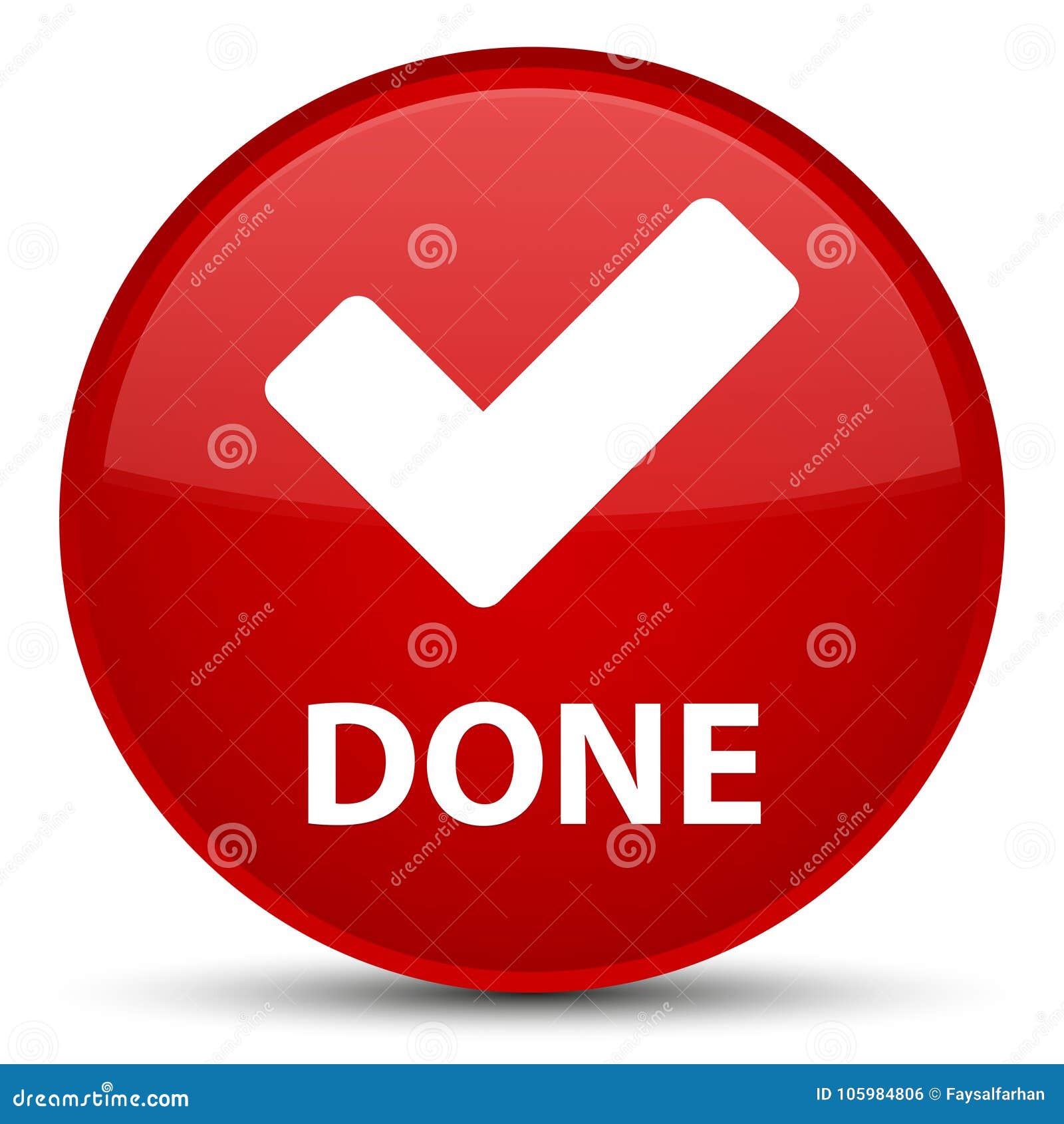 Done (validate Icon) Special Red Round Button Stock Illustration ...