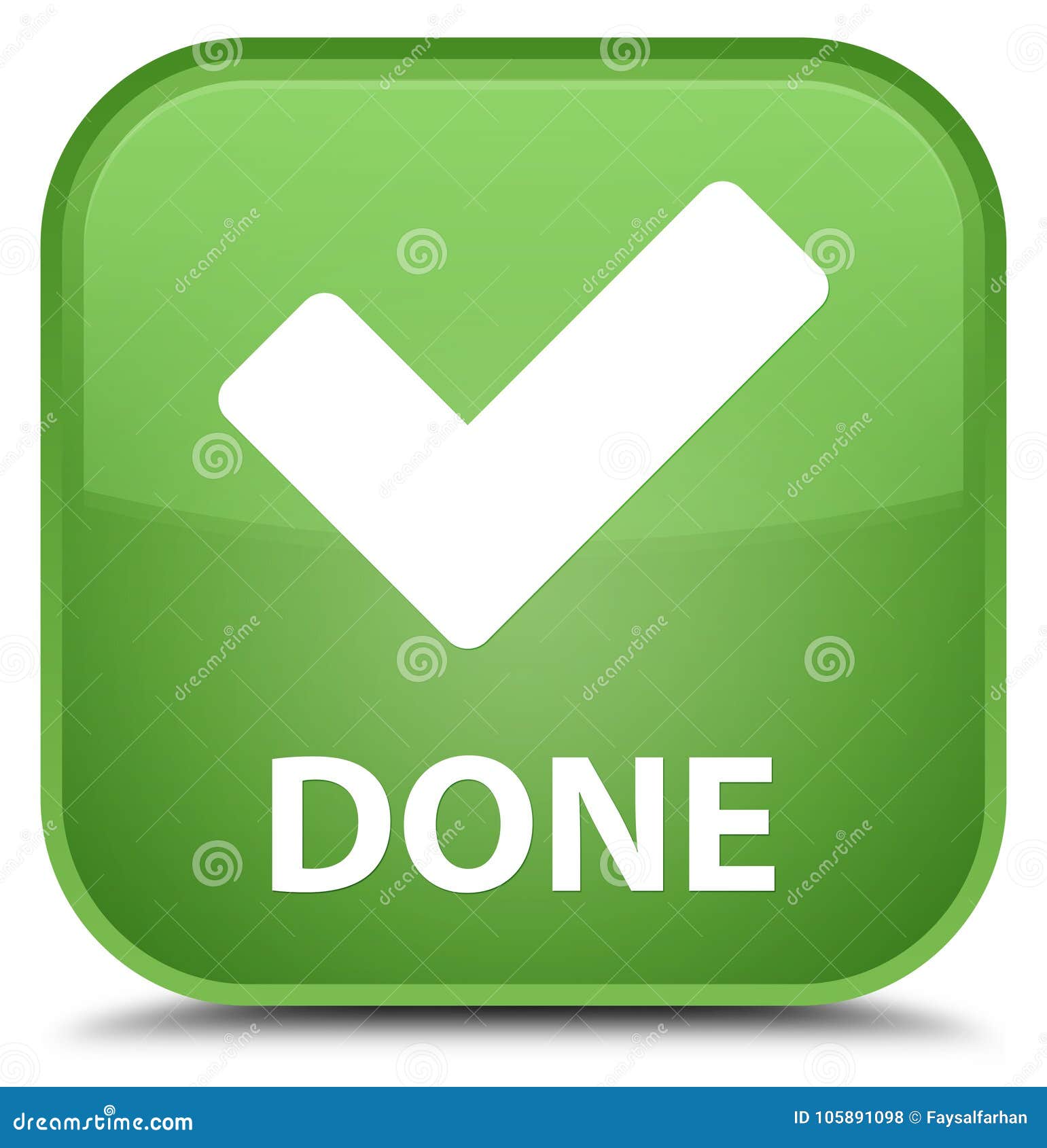 Done (validate Icon) Special Soft Green Square Button Stock ...
