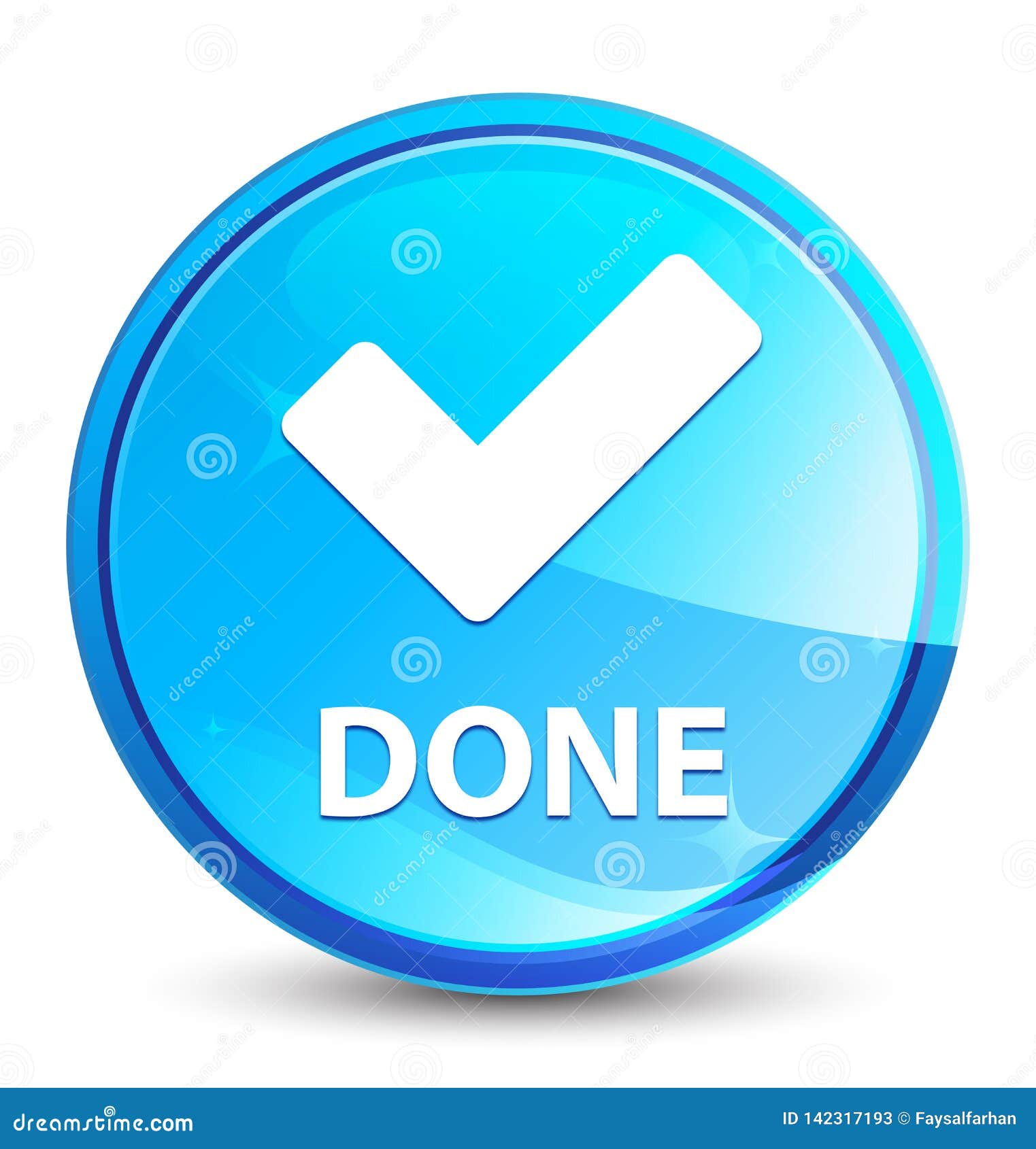 Done (validate Icon) Splash Natural Blue Round Button Stock Vector ...