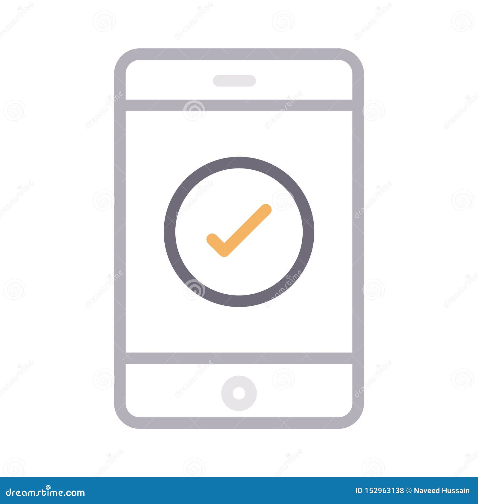 Done Colour Line Vector Icon Stock Vector - Illustration of device ...