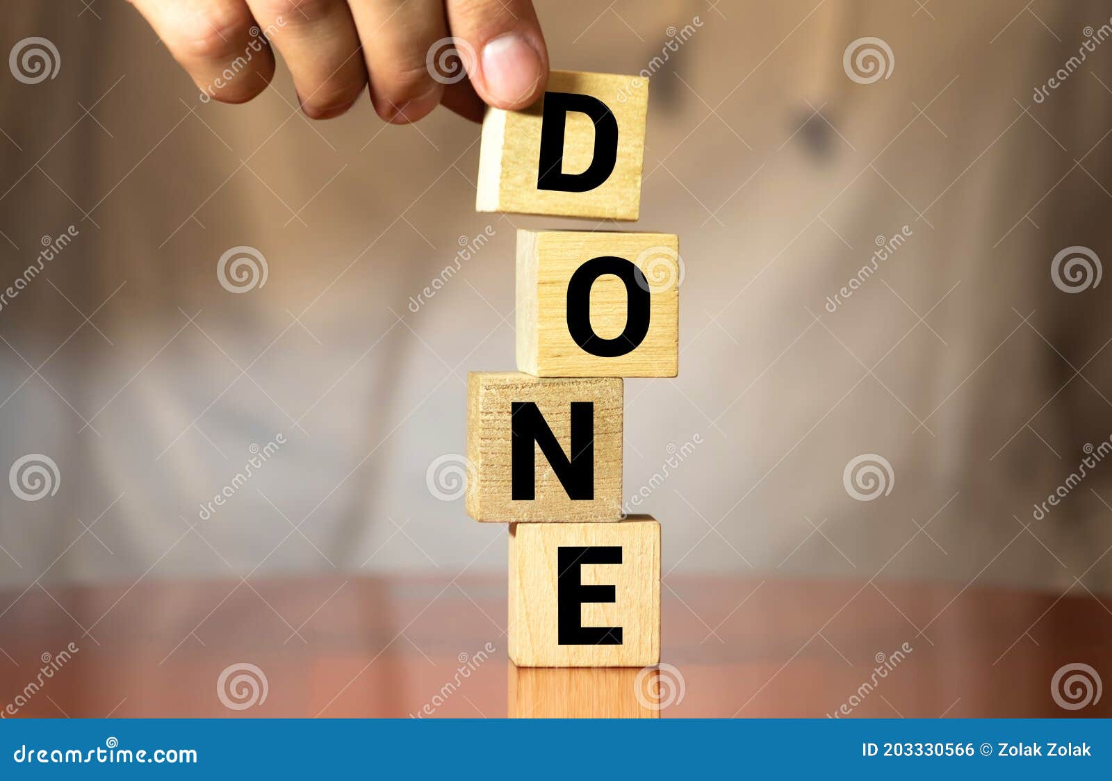 DONE Word Made with Building Blocks on White Stock Photo - Image of ...