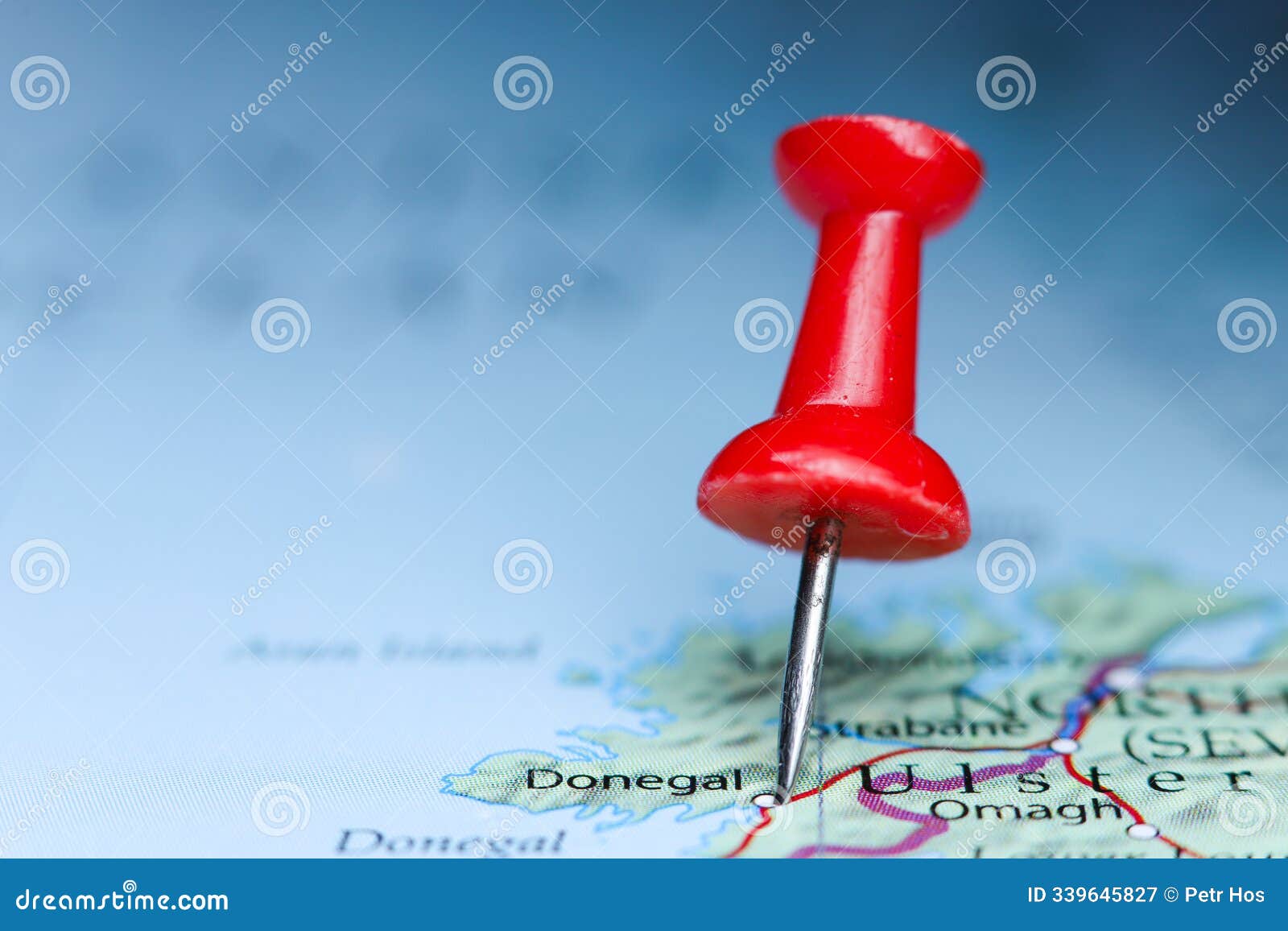 Donegal, Ireland Pin on Map Stock Image - Image of graphic, globe ...