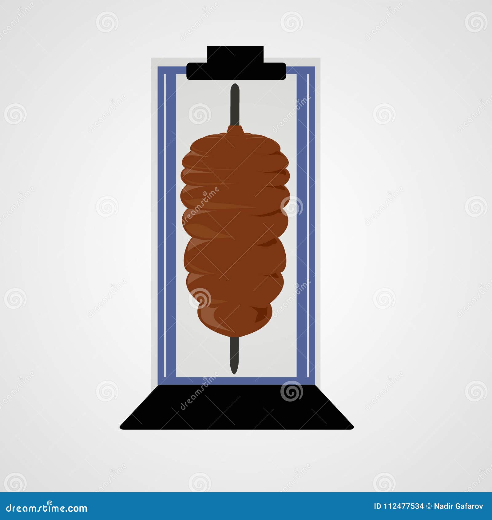 Doner And Kabab Isolated Flat Icon Vector Illustration | CartoonDealer ...