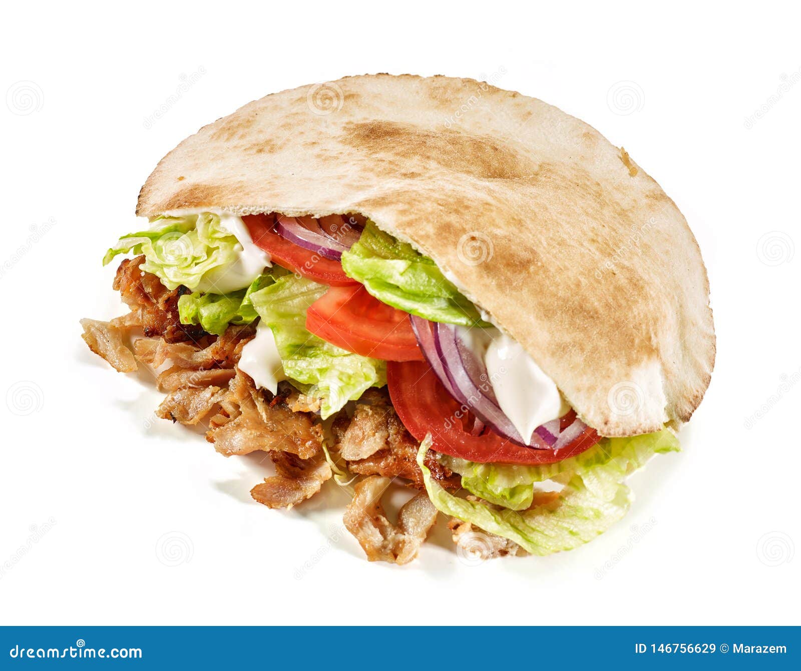 Doner Kebab on White Background Stock Image - Image of food, chicken ...
