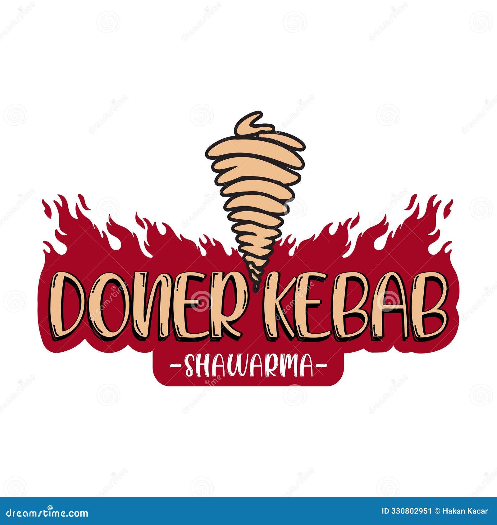 Doner Kebab Logo for Restaurants and Markets Stock Vector ...