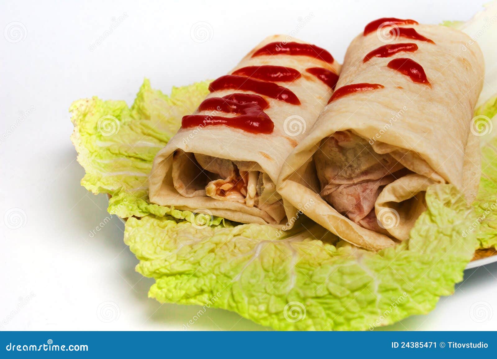 Doner kebab on a plate stock image. Image of gyros, brown - 24385471