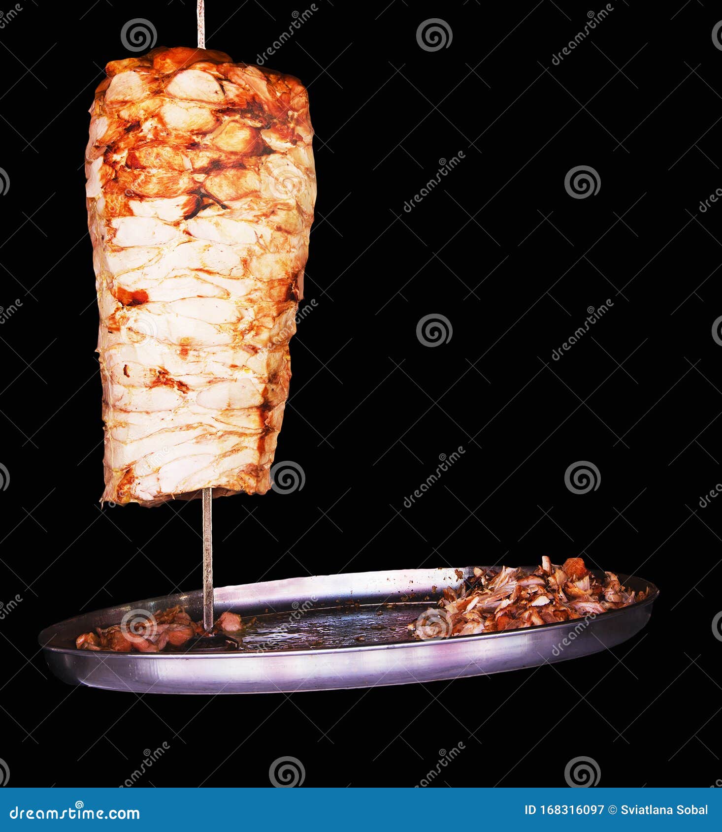 Doner Kebab on Rotating Vertical Spit in the East Stock Image - Image ...