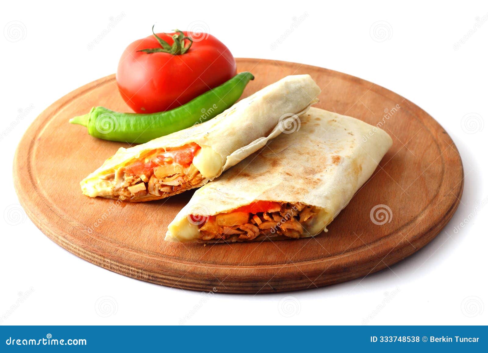 Doner Kebab or Shawarma Sandwich Isolated on White Background Stock ...