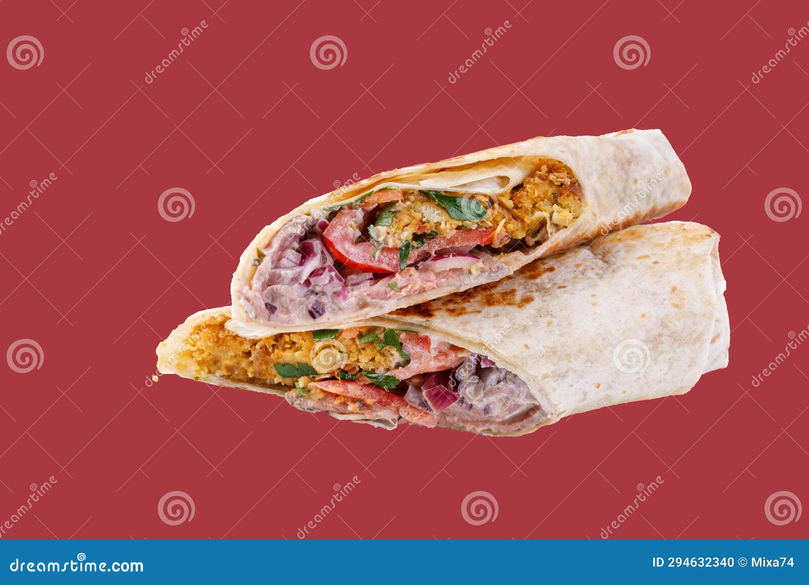 Doner with Meat on a Red Background 3 Stock Photo - Image of isolated ...