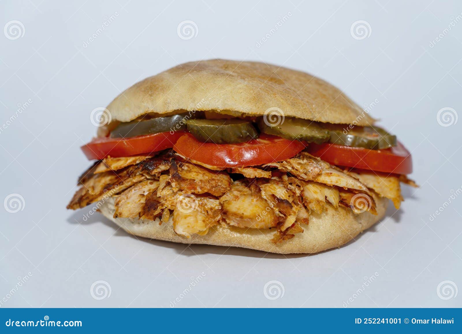 Doner Sandwich De Pollo O Sandwich Doner Aislado De Fondo Blanco Imagen ...